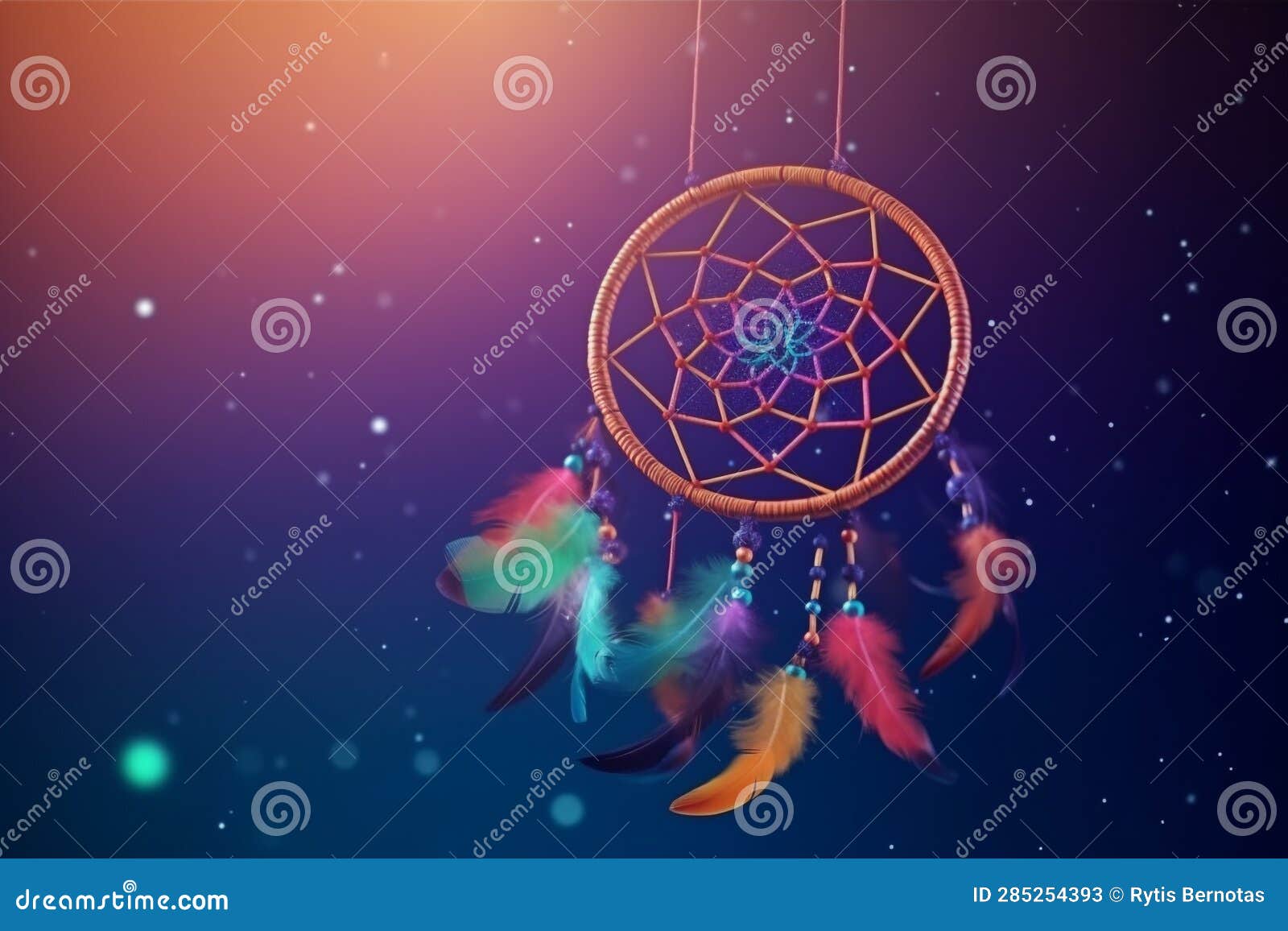 Dream Catcher in Abstract Colorful Background. Generative AI Stock ...