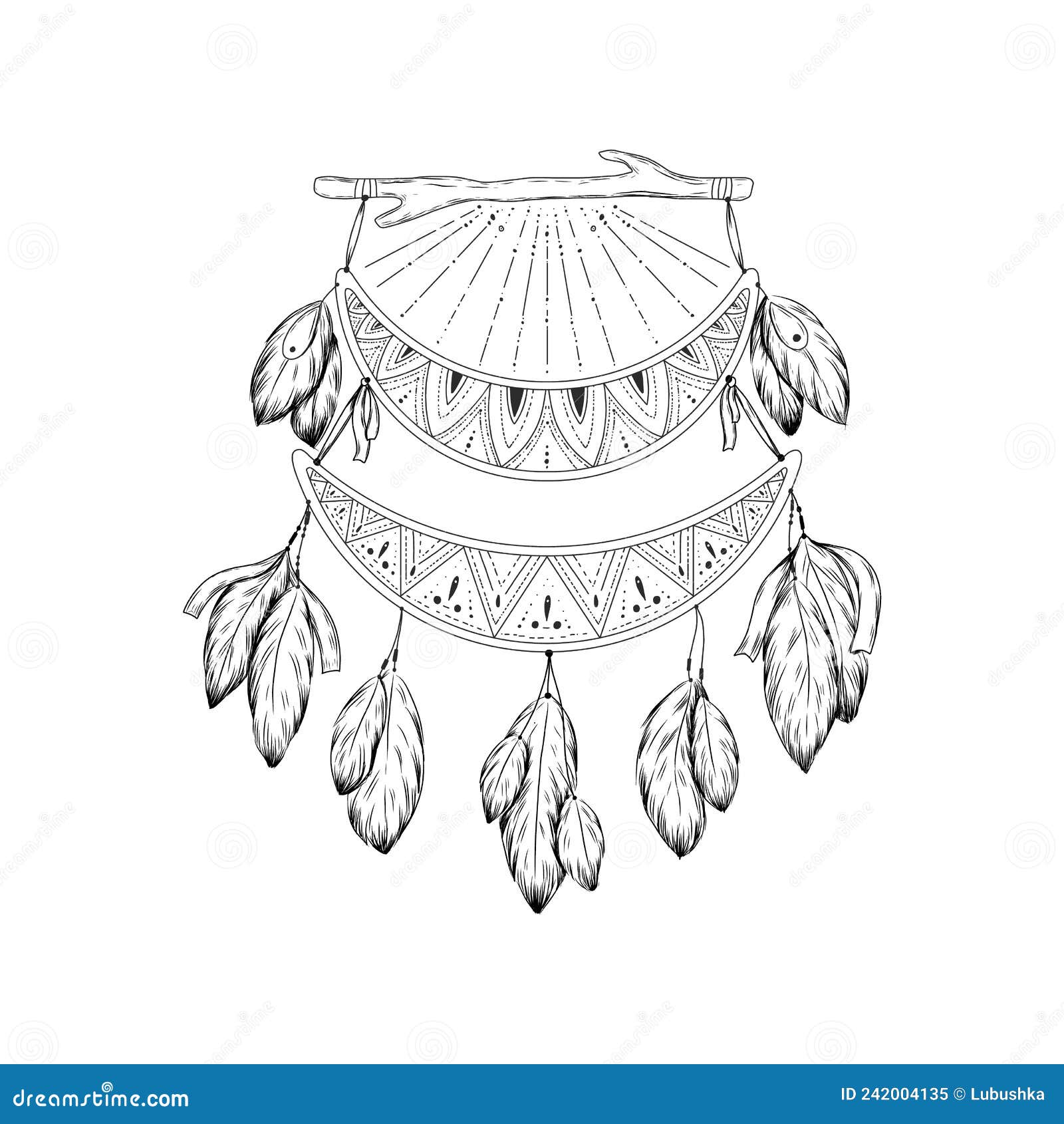 Dream Catcher Boho Vector Illustration Design. Stock Vector ...