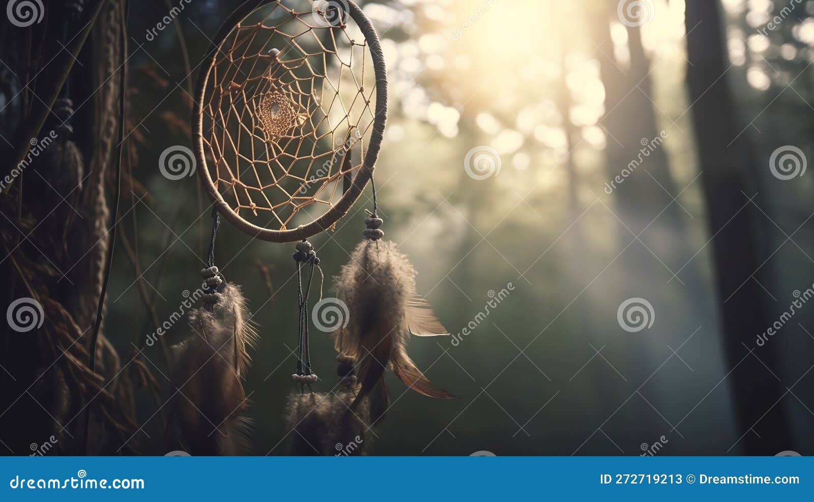 Dream Catcher on a Magical Forest. Generative Ai Stock Illustration ...