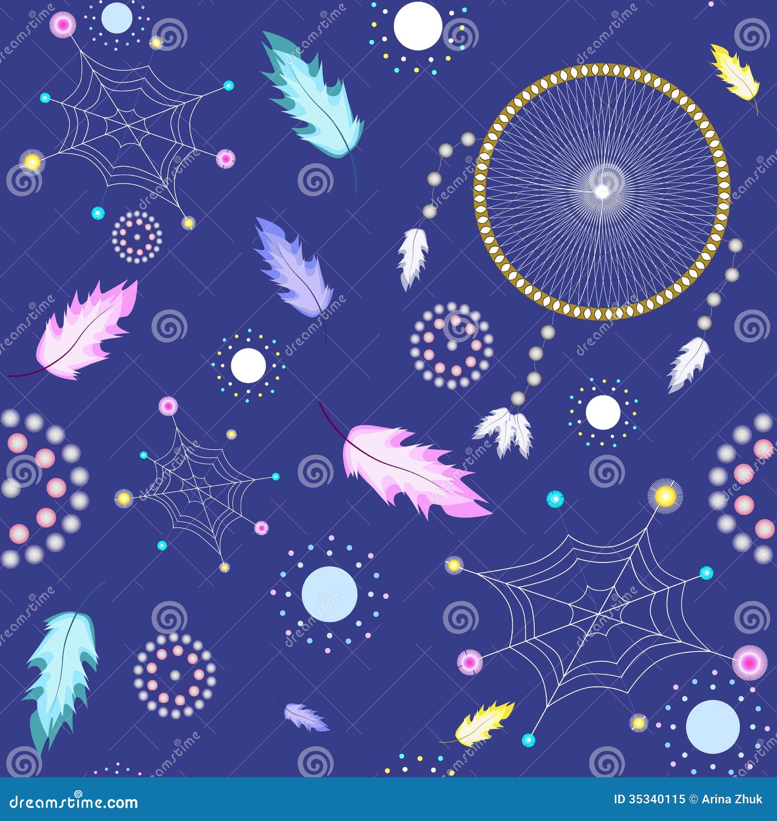 Dream catcher pattern stock vector. Illustration of magical - 35340115