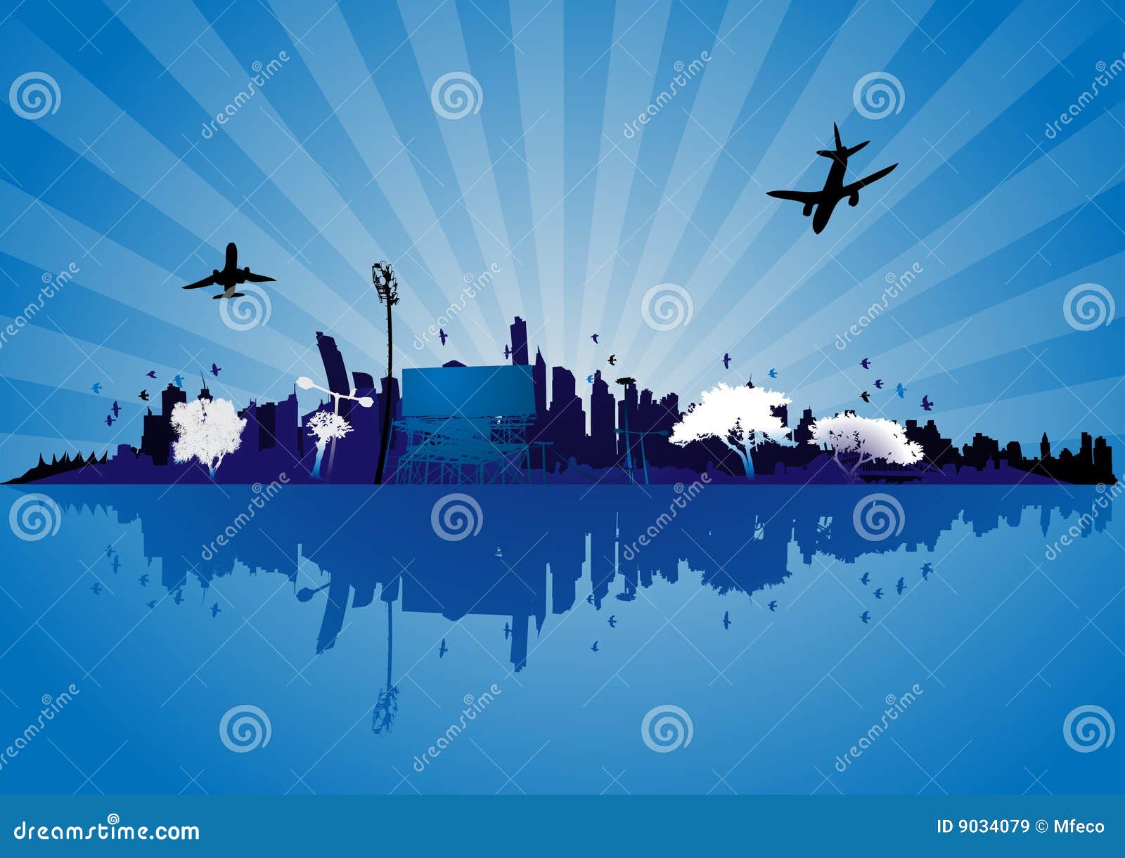 Dream city vector stock vector. Illustration of downtown - 9034079