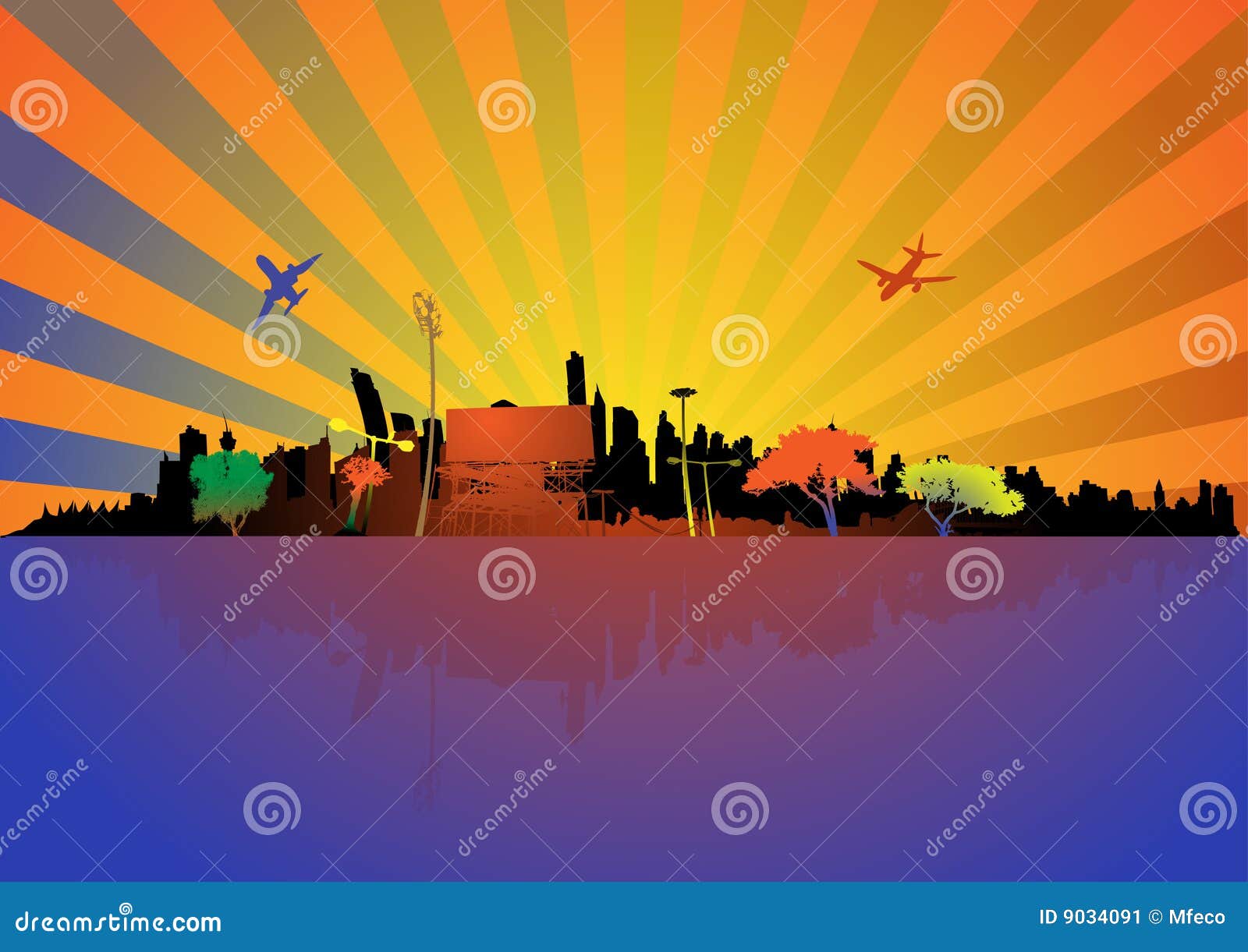 Dream city vector stock vector. Illustration of facade - 9034091