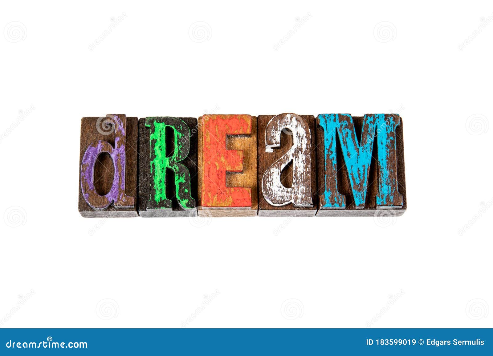 DREAM. Colored Wooden Letters on a White Stock Image - Image of ...
