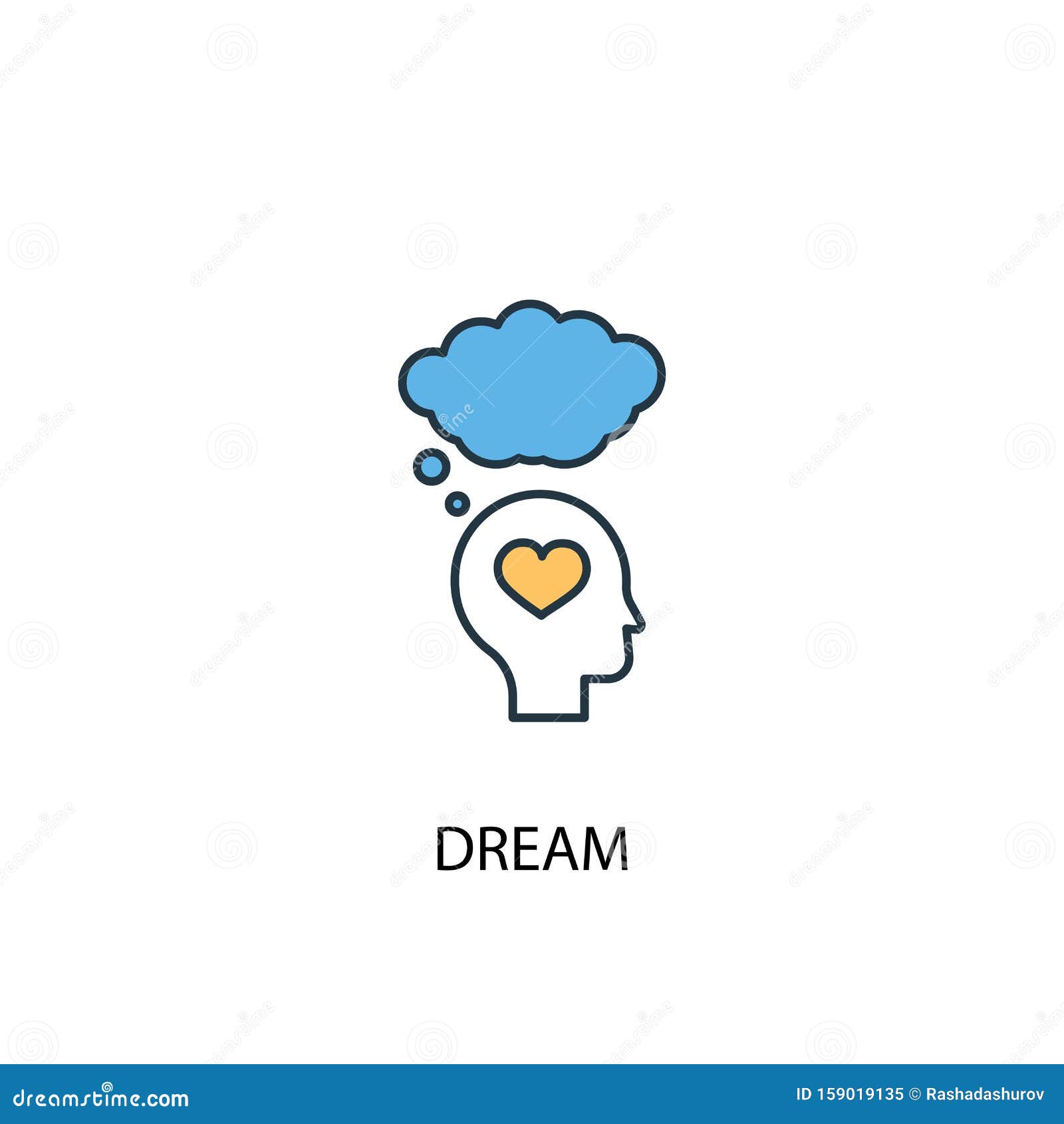 Dream Concept 2 Colored Line Icon Stock Vector - Illustration of sign ...