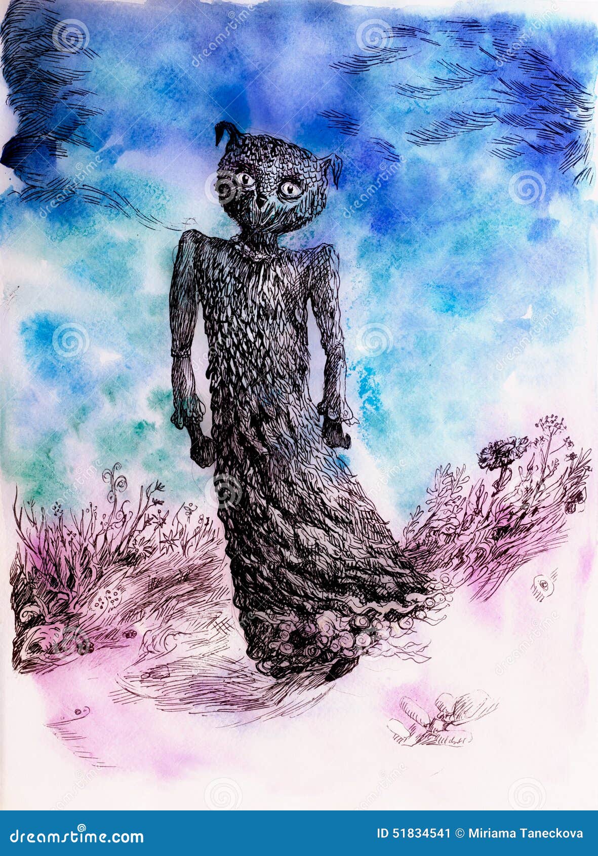 Dream Creature, Detailed Colorful Artwork Stock Illustration ...