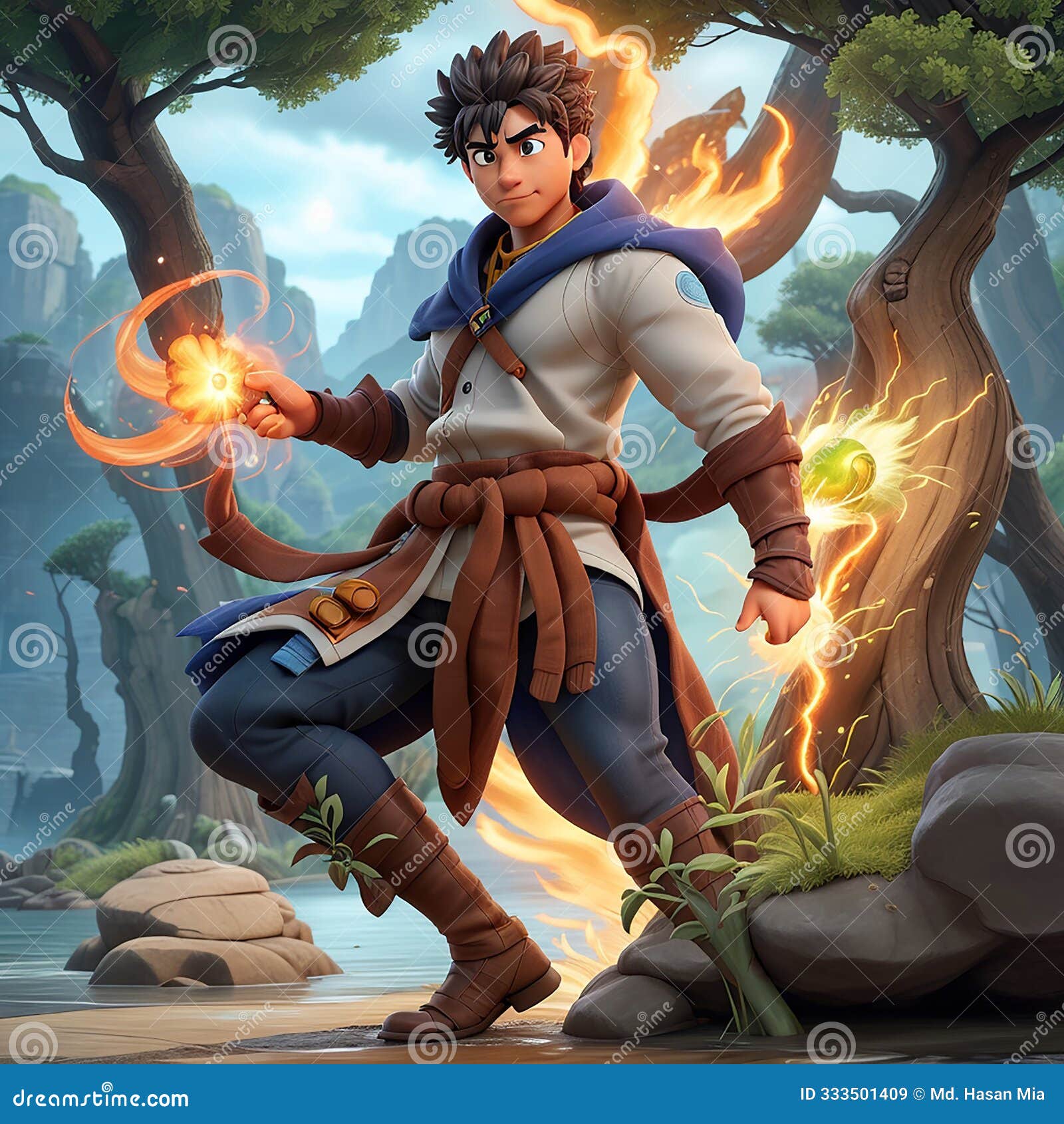 Dream Fighter Game Character Superhero 3D Digital Art Stock ...