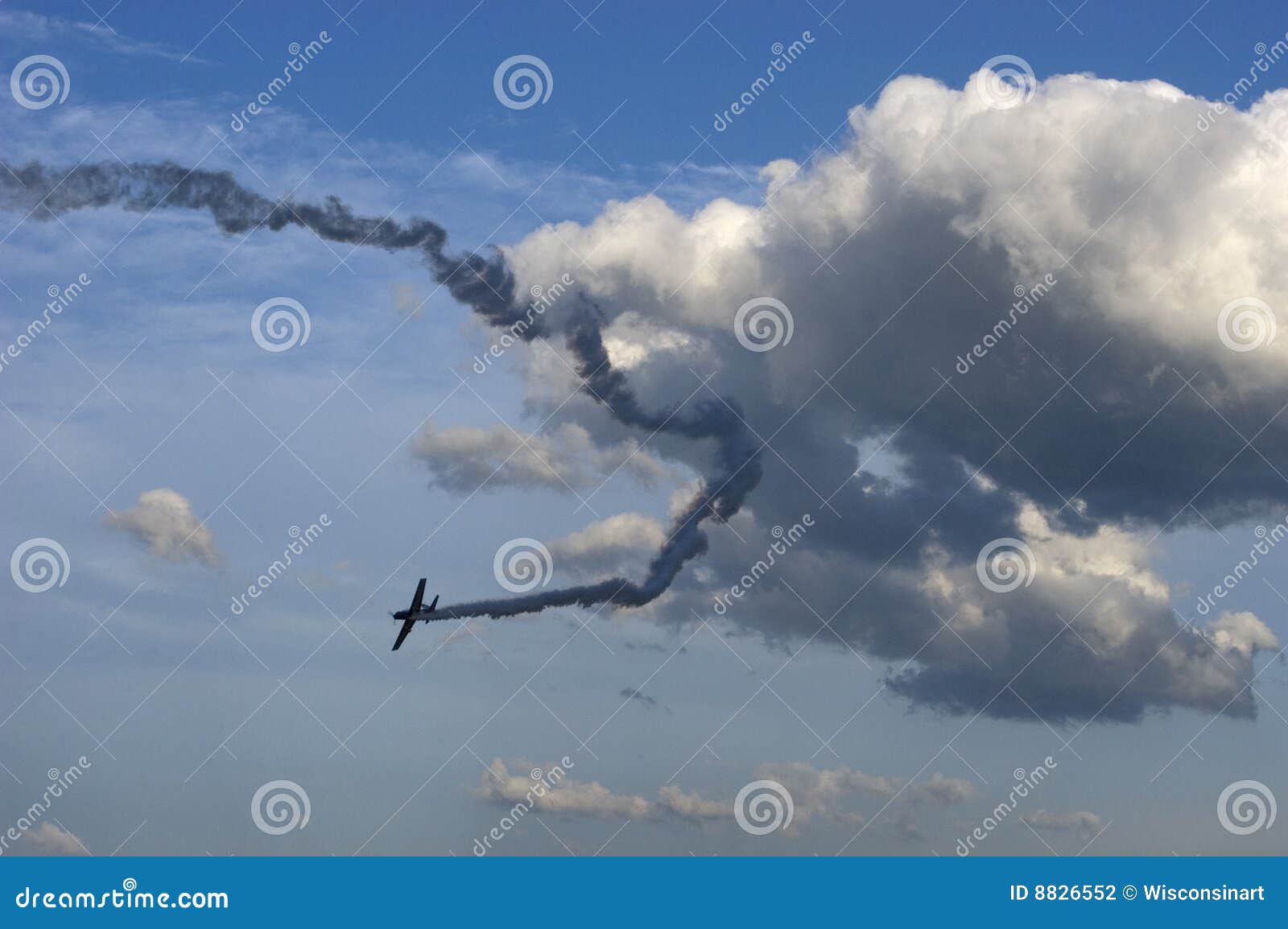 Dream Flight, Airplane With Smoke Trail Stock Photo - Image of ...