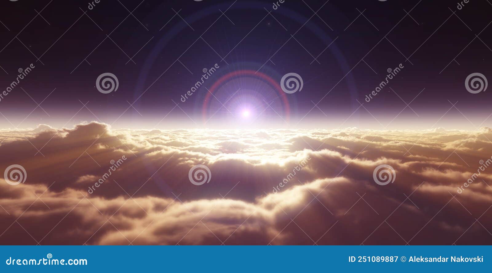 Dream Fly Above Clouds Ray Light Stock Illustration - Illustration of ...
