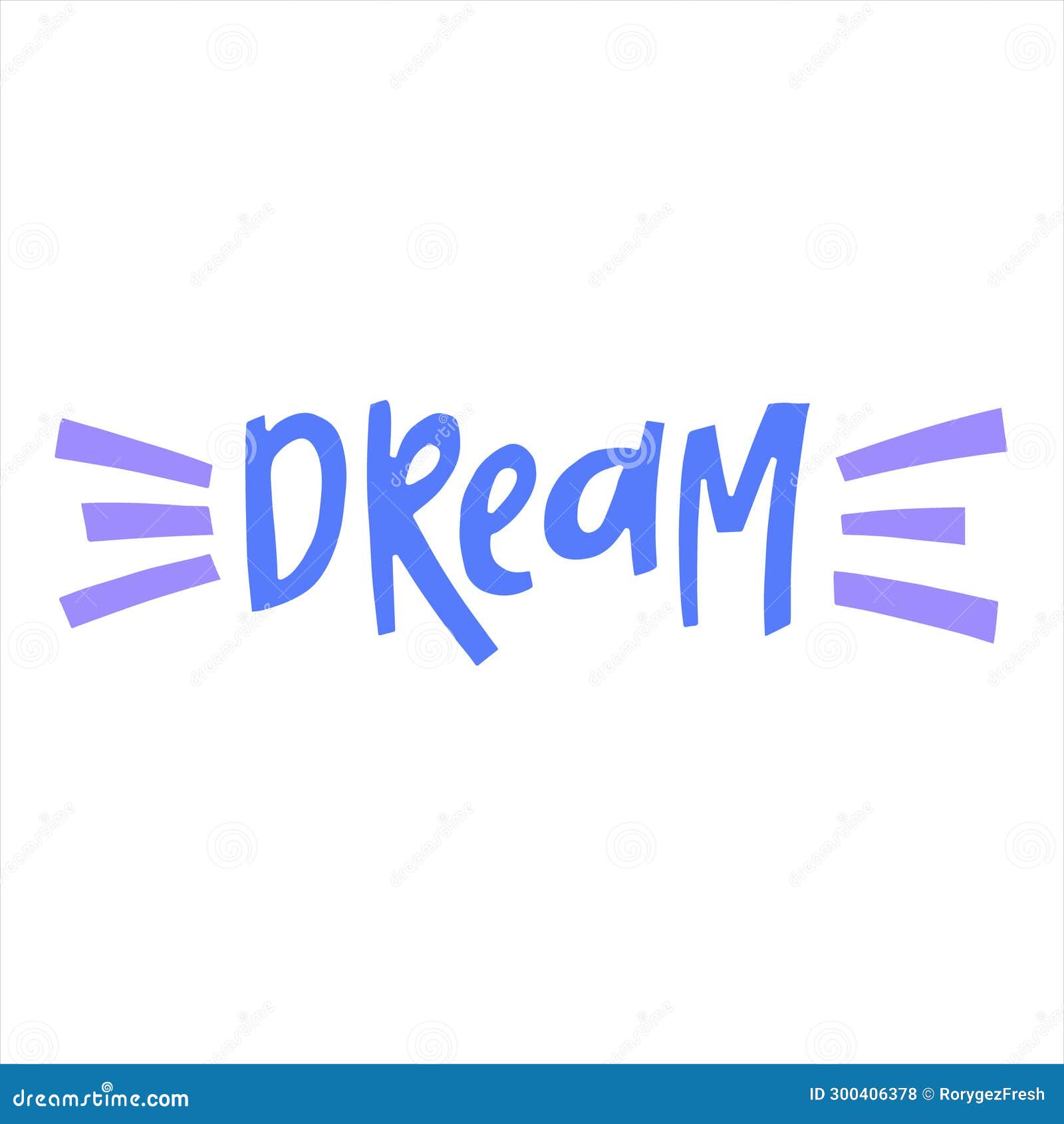 Dream - hand-drawn word. stock vector. Illustration of happy - 300406378