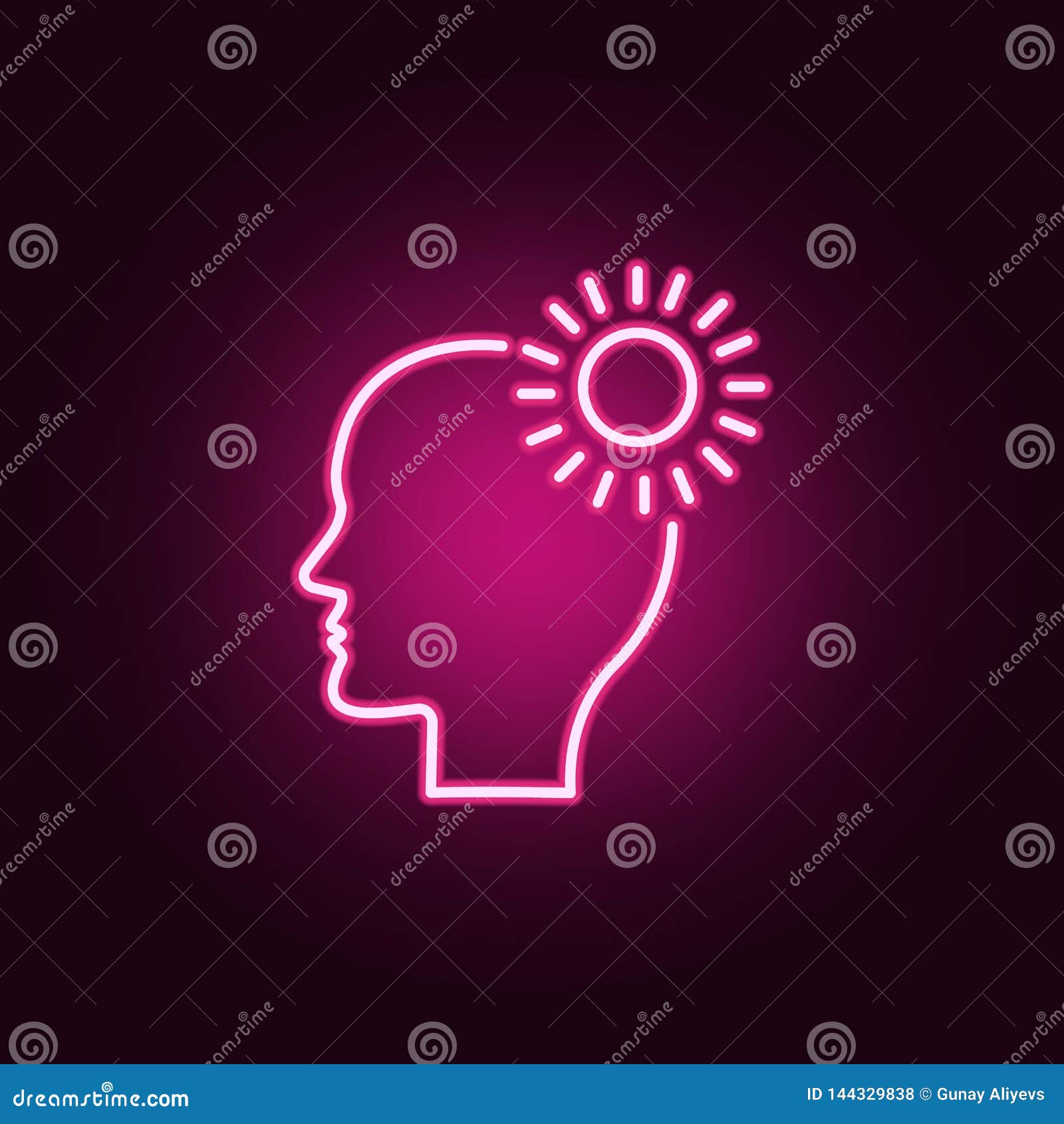 Dream, Head, Inspiration Neon Icon. Elements of Creative Thinking Set ...