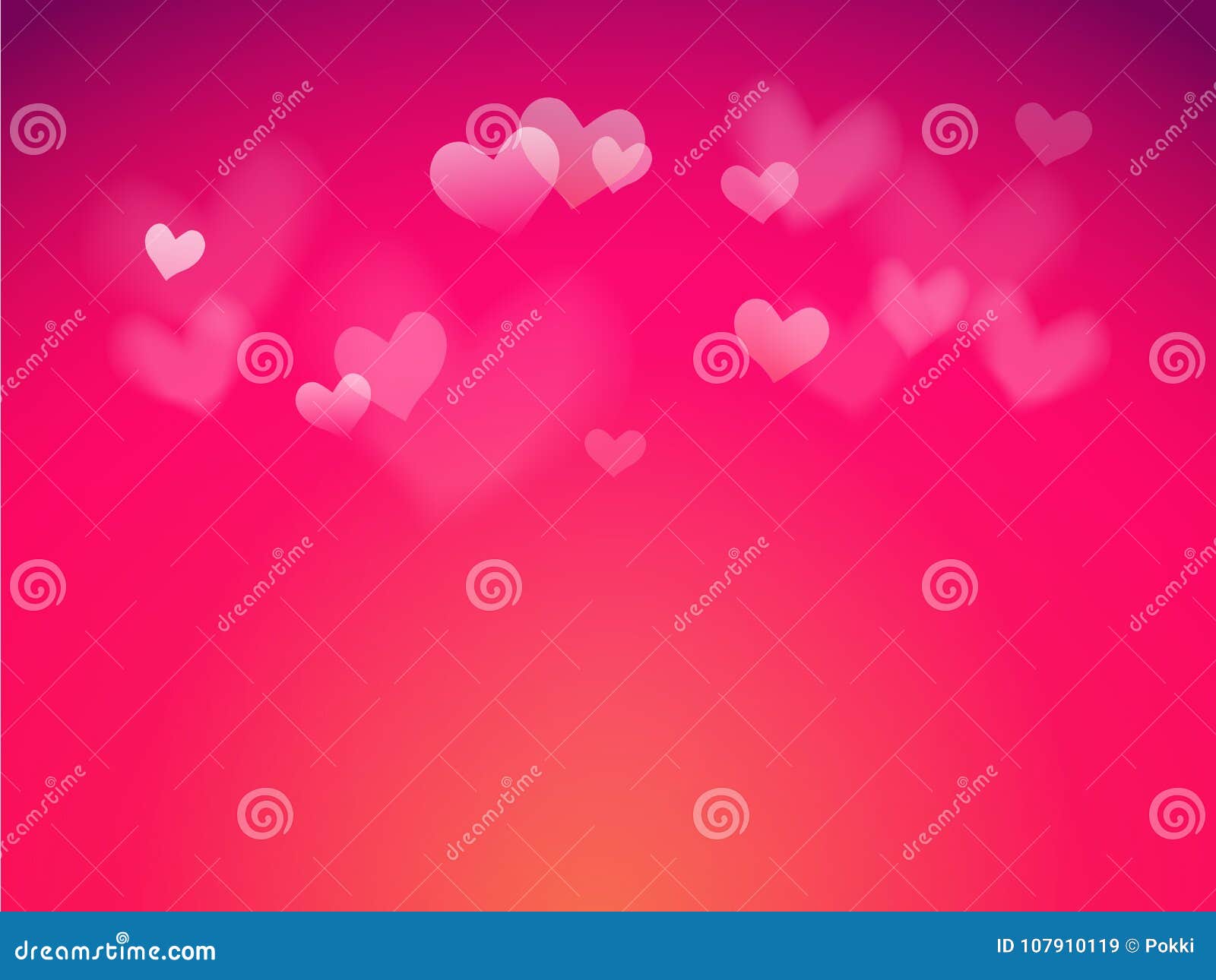 Dream with Hearts on Pink Gradient Background. Stock Vector ...