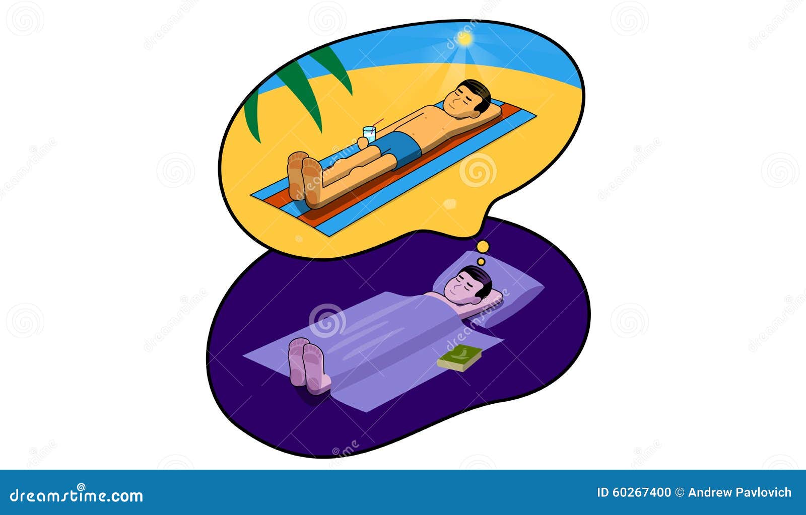 Dream about holiday stock vector. Illustration of recreation - 60267400