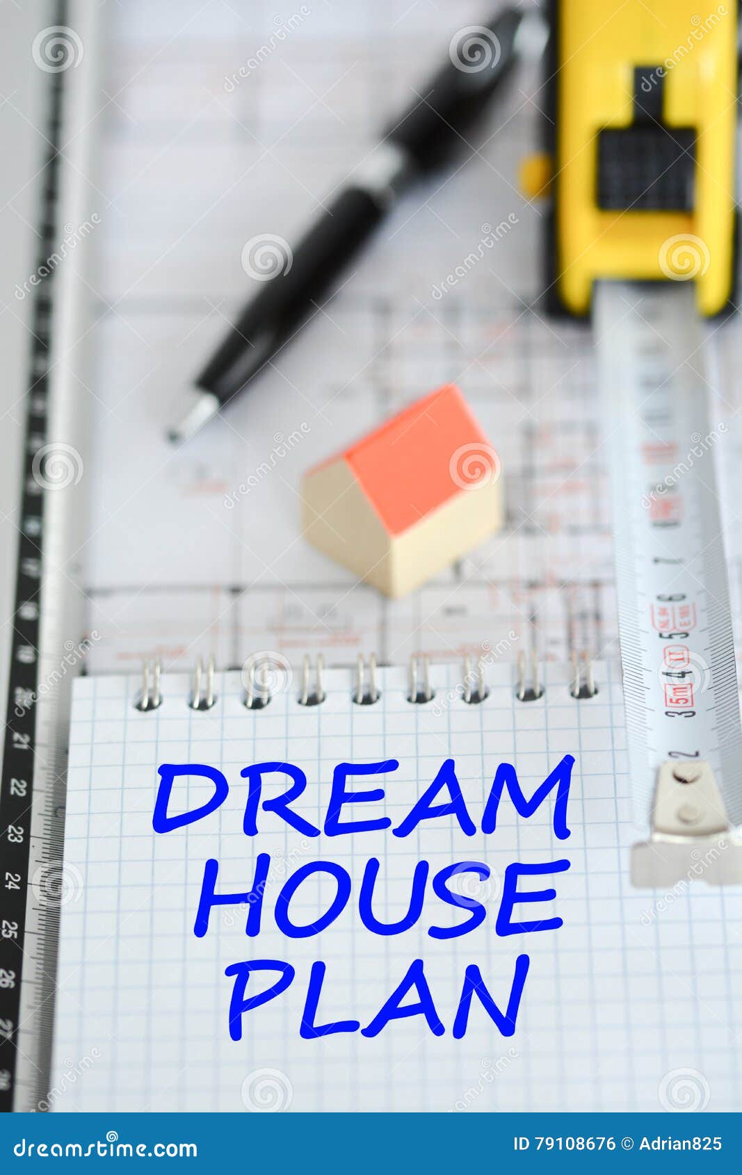 Dream House Planning with Architecture Plan Stock Photo - Image of ...