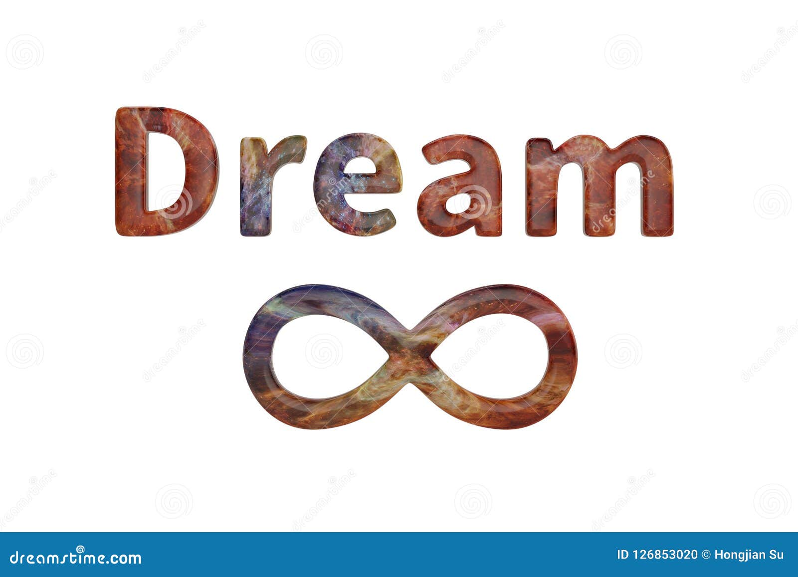 Dream and Infinity Symbol. 3D Illustration. Stock Illustration ...