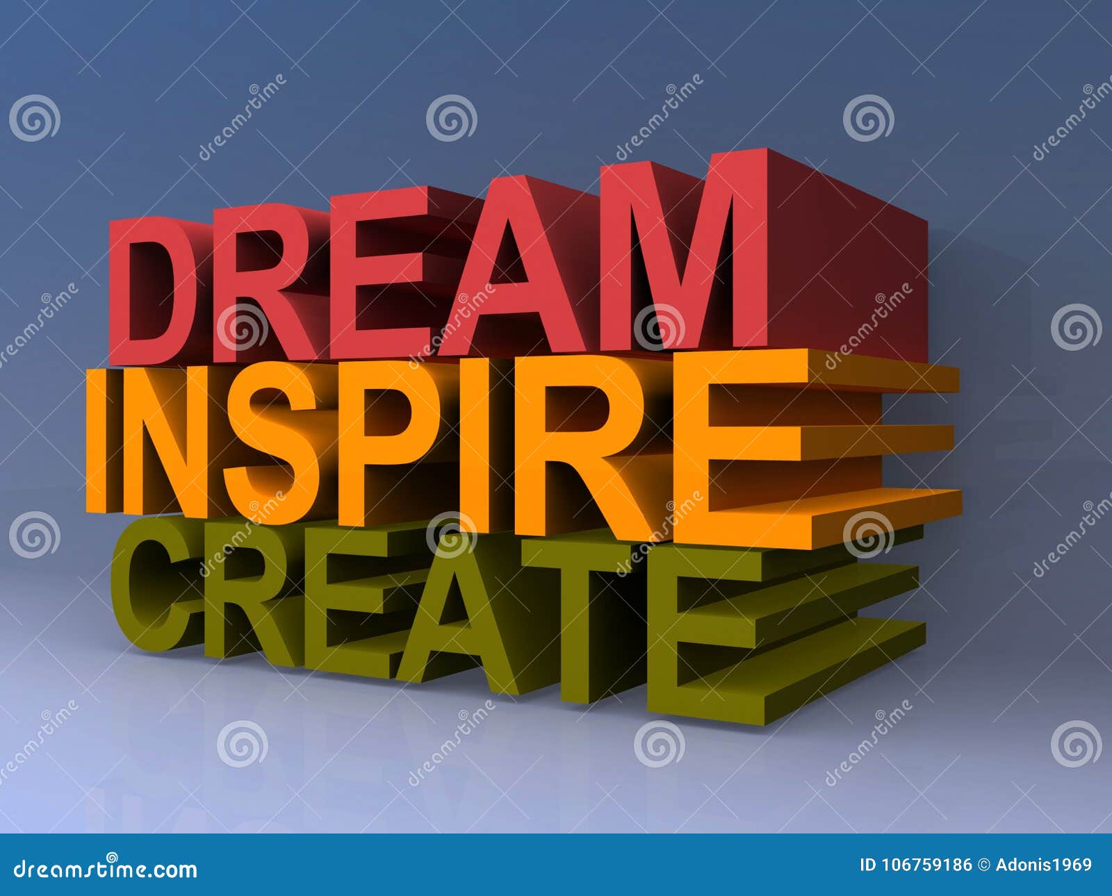 Dream, inspire, create stock illustration. Illustration of illustrated ...