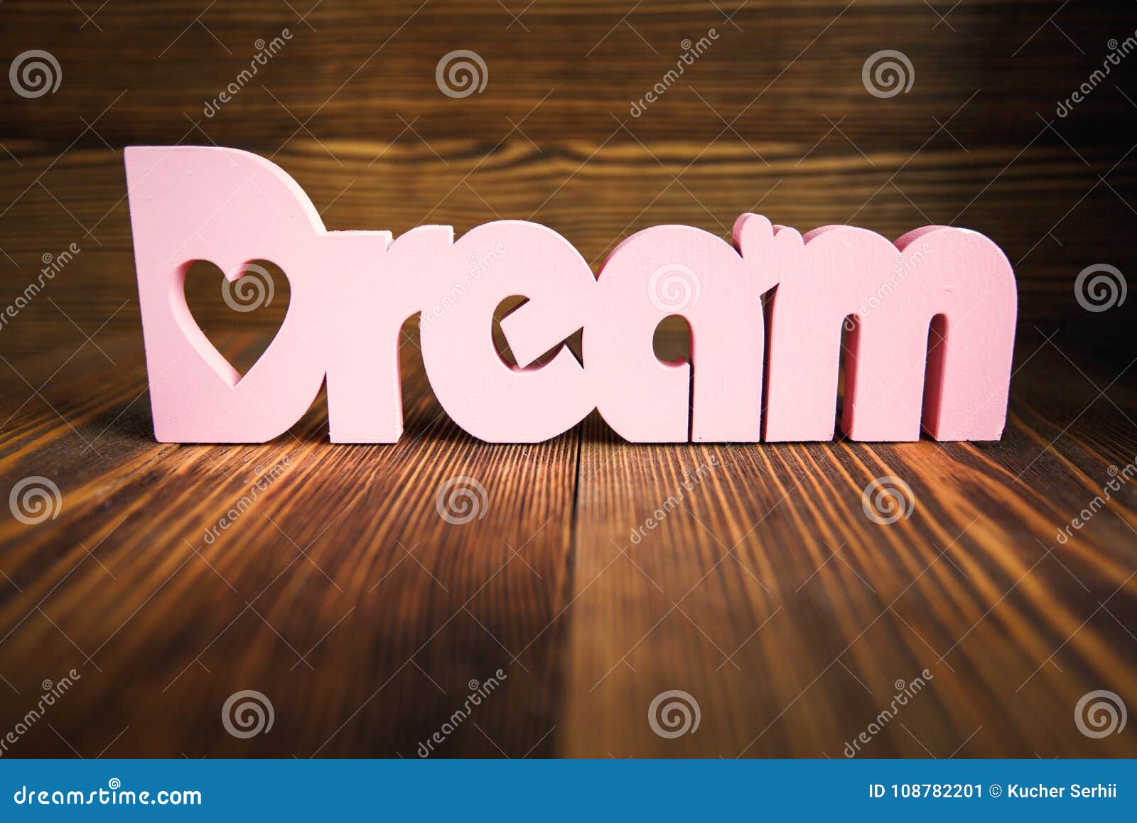 Dream Letters on Wooden Background. Stock Image - Image of motivation ...