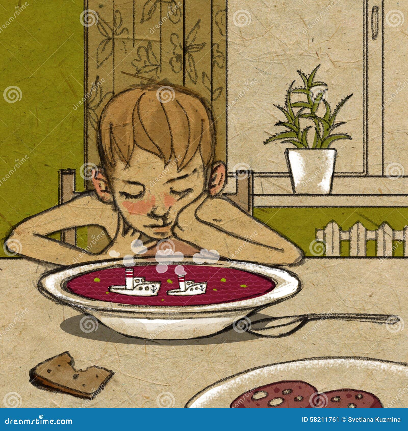 Dream lunch stock illustration. Illustration of dream - 58211761