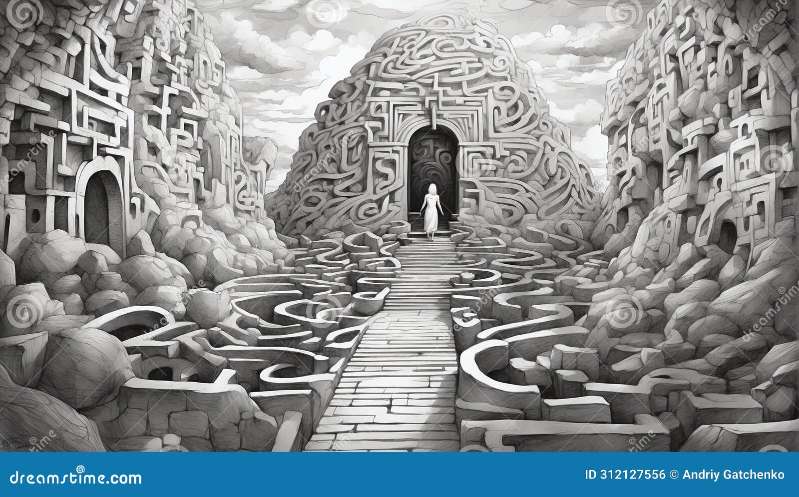 Black and White Image Reminiscent of a Journey through the Tangled ...