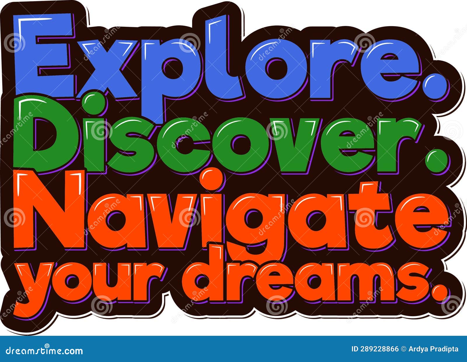 Dream Navigation Lettering Vector Stock Vector - Illustration of ...