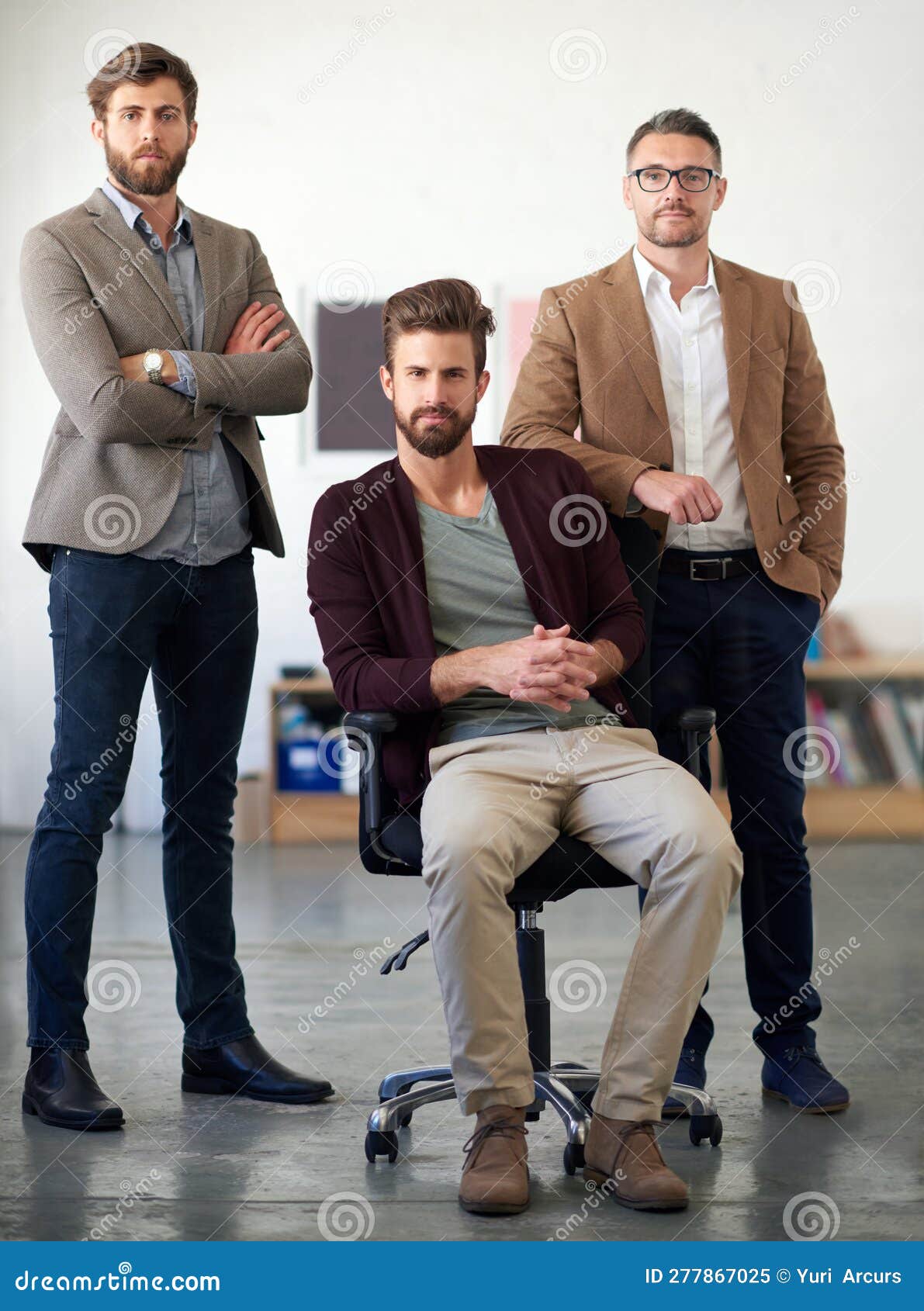 Dream Team. Portrait of 3 Creative Professional Males Smiling at the ...
