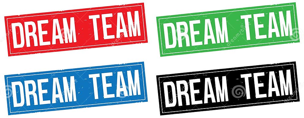 DREAM TEAM Text, on Rectangle Stamp Sign. Stock Illustration ...