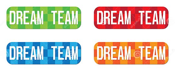 DREAM TEAM Text, on Rectangle, Zig Zag Pattern Stamp Sign. Stock ...