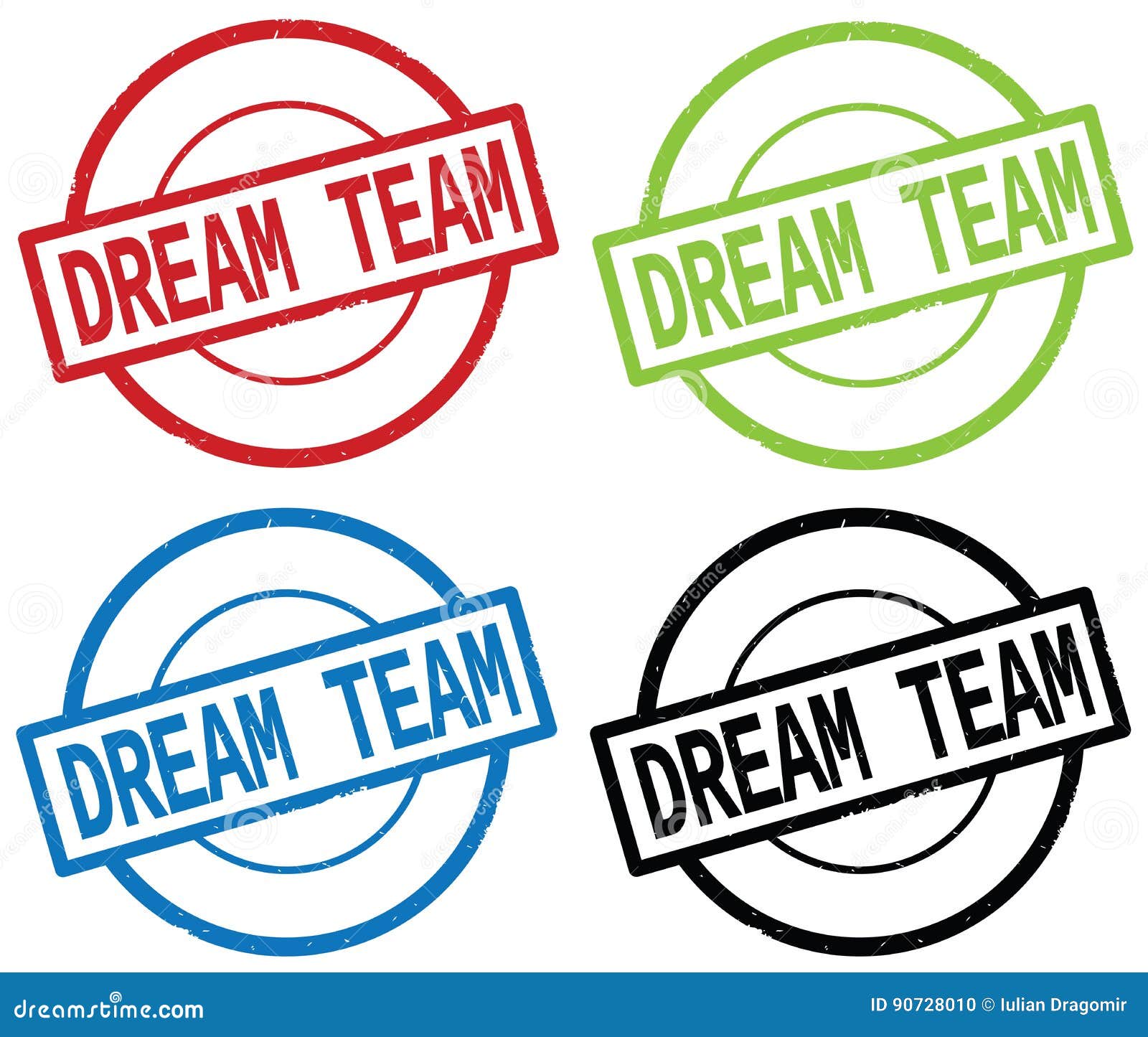 DREAM TEAM Text, on Round Simple Stamp Sign. Stock Illustration ...