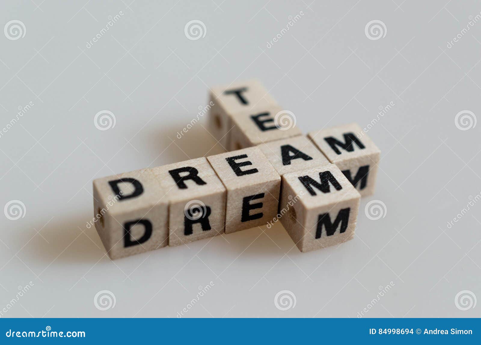 Dream Team Written in Cube Letters Stock Photo - Image of goal ...