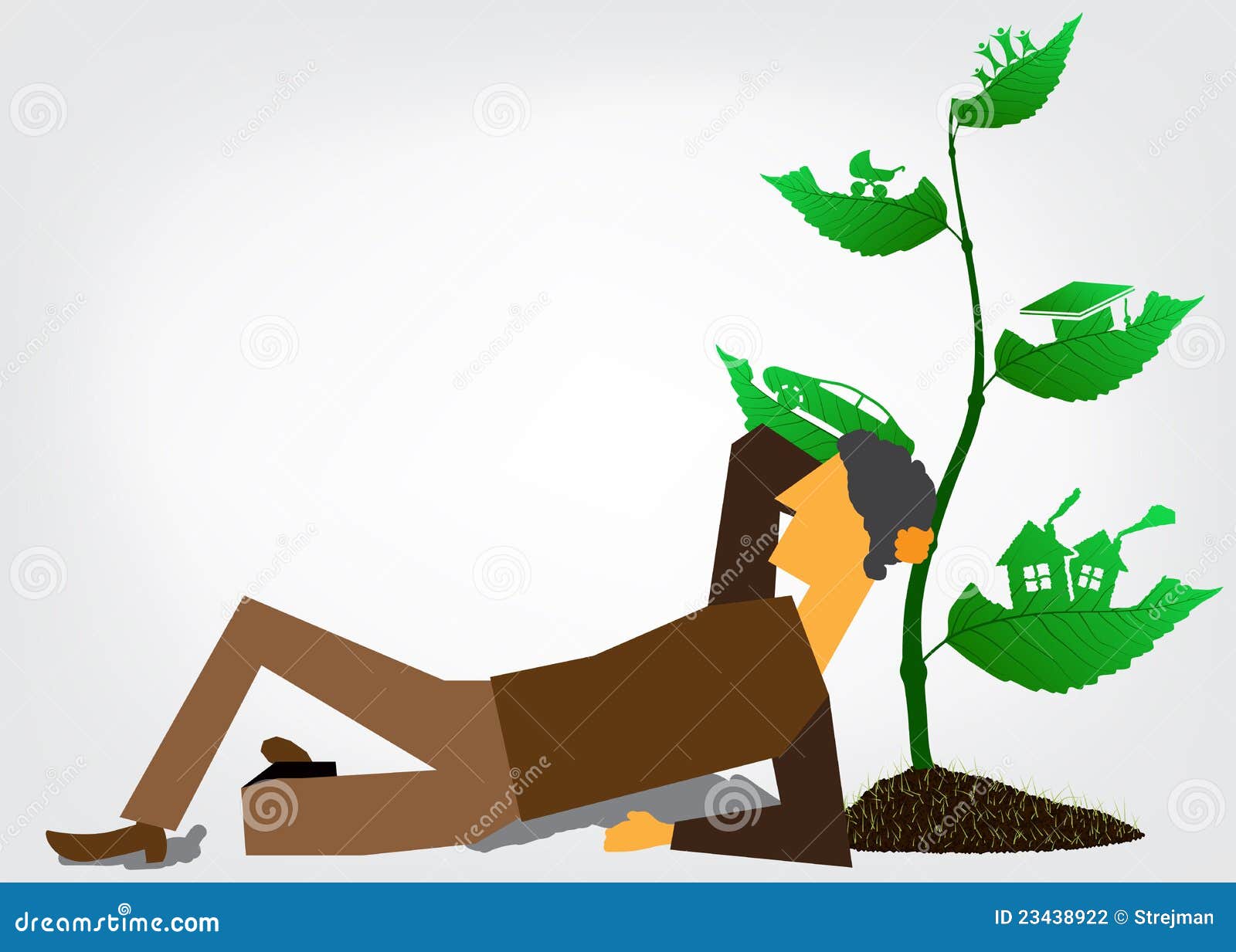 Dream about their future. stock illustration. Illustration of positive ...