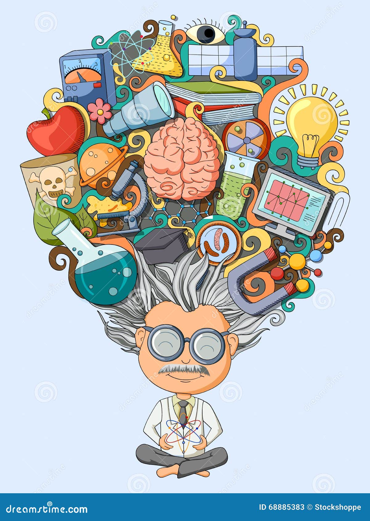 Dream and Thought of Scientist Stock Vector - Illustration of ...