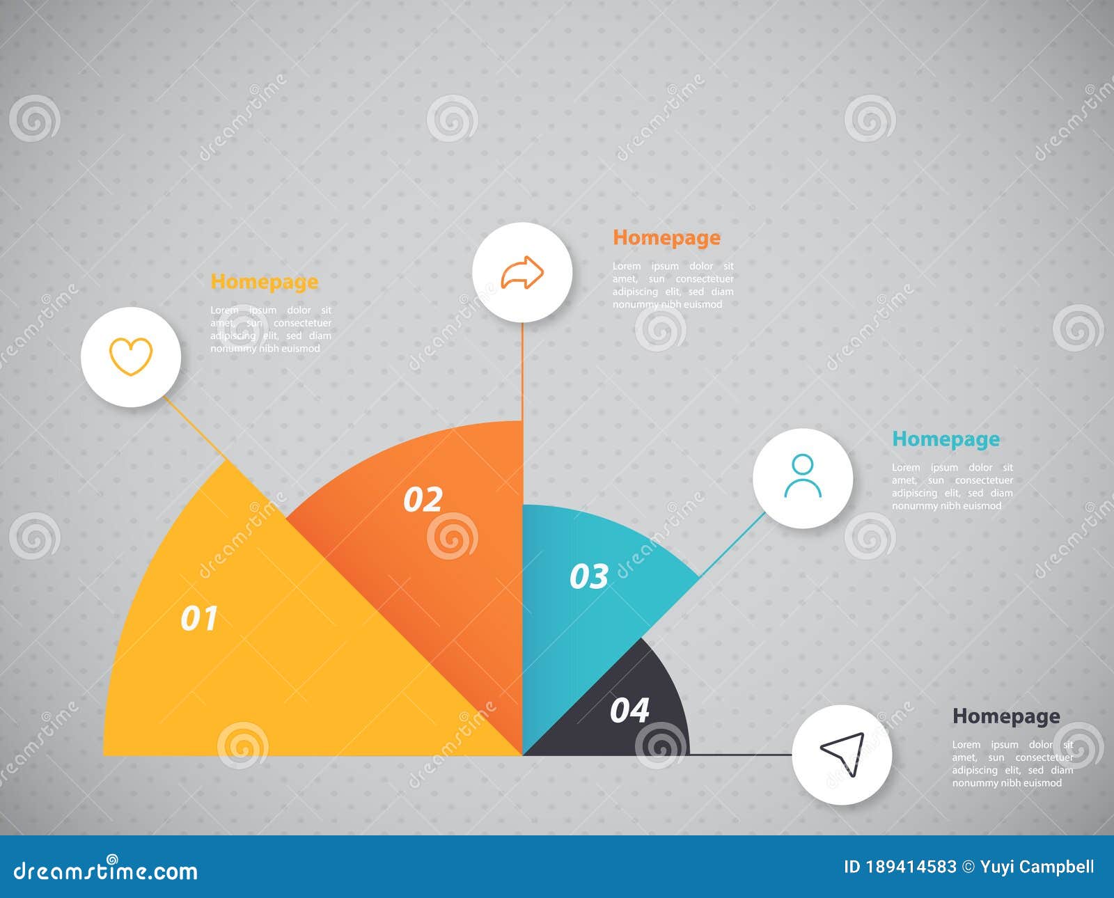 Three Topics Colorful Half Pie Chart 3d Paper with Circle in Center for ...