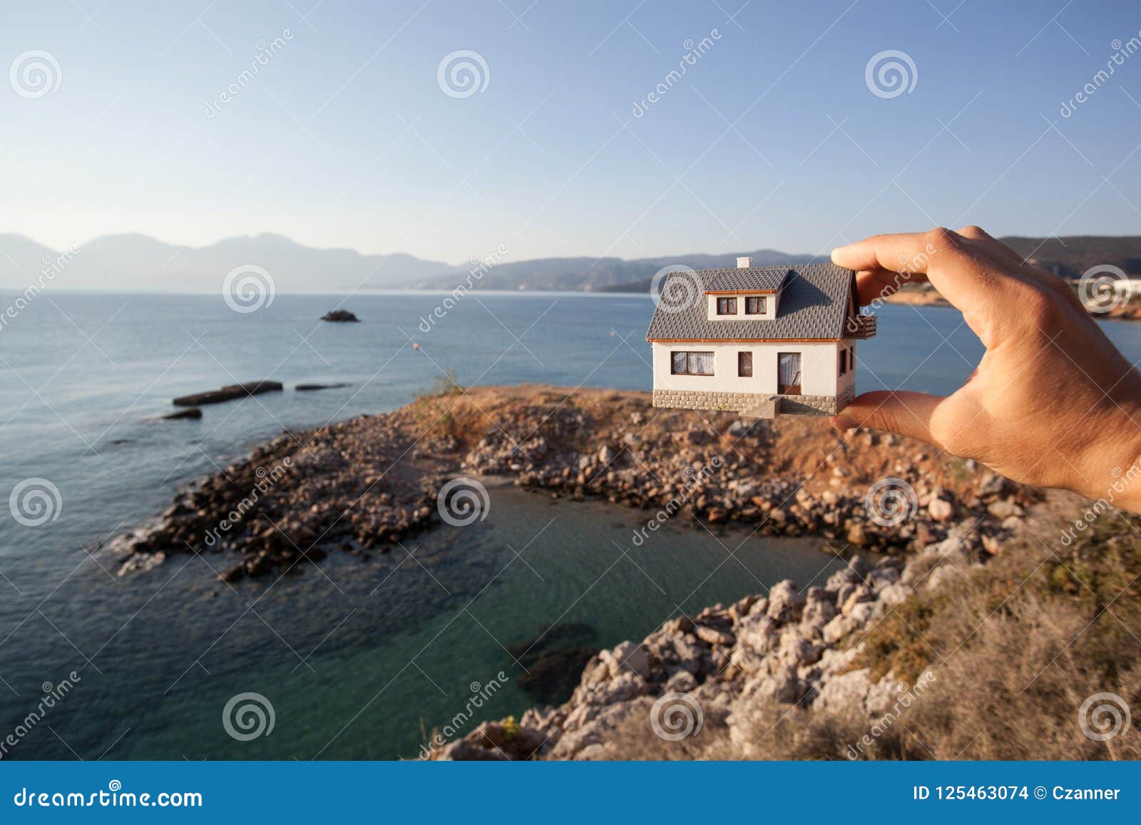 Dream to have a house. stock photo. Image of blue, land - 125463074