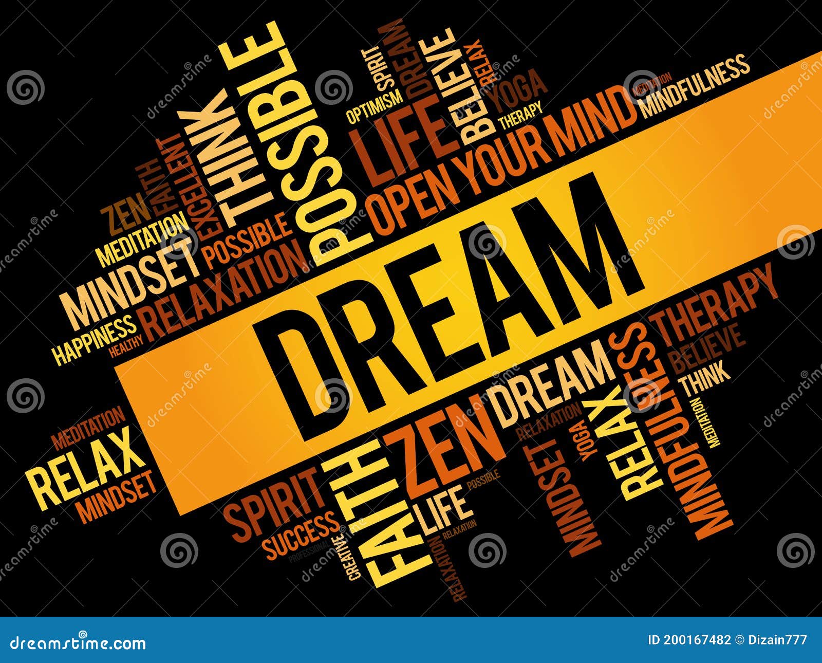 Dream word cloud collage stock illustration. Illustration of despair ...