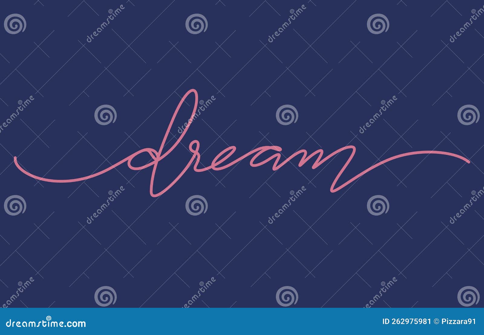 Dream Word Lettering Design in Continuous Line Drawing Stock ...
