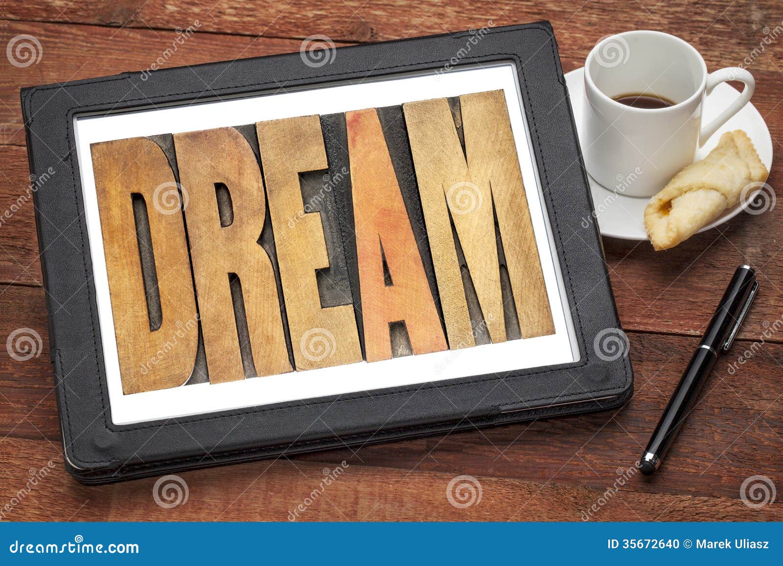 Dream word in wood type stock photo. Image of impression - 35672640