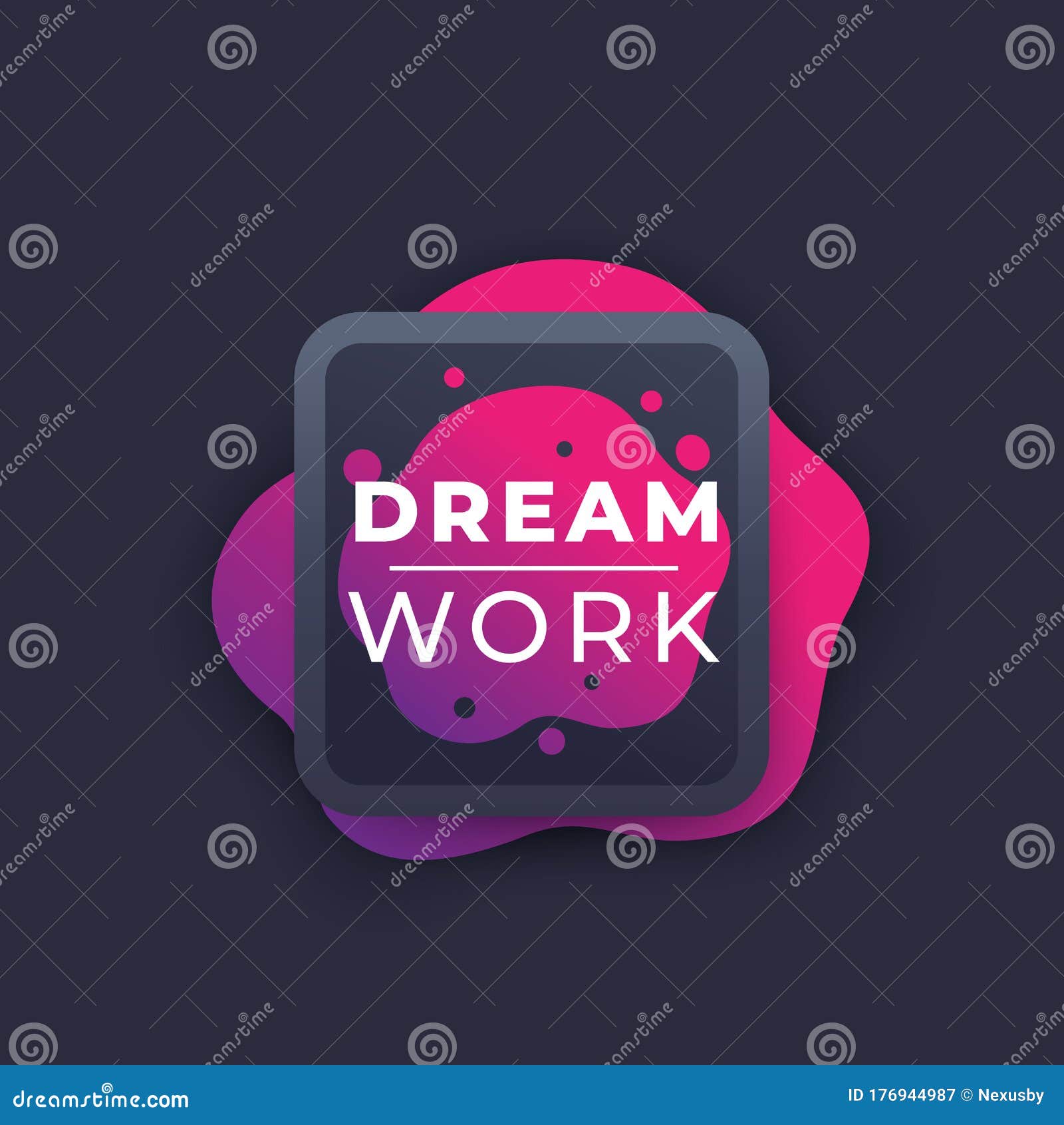 Dream Work, Vector Poster Design Stock Illustration - Illustration of ...