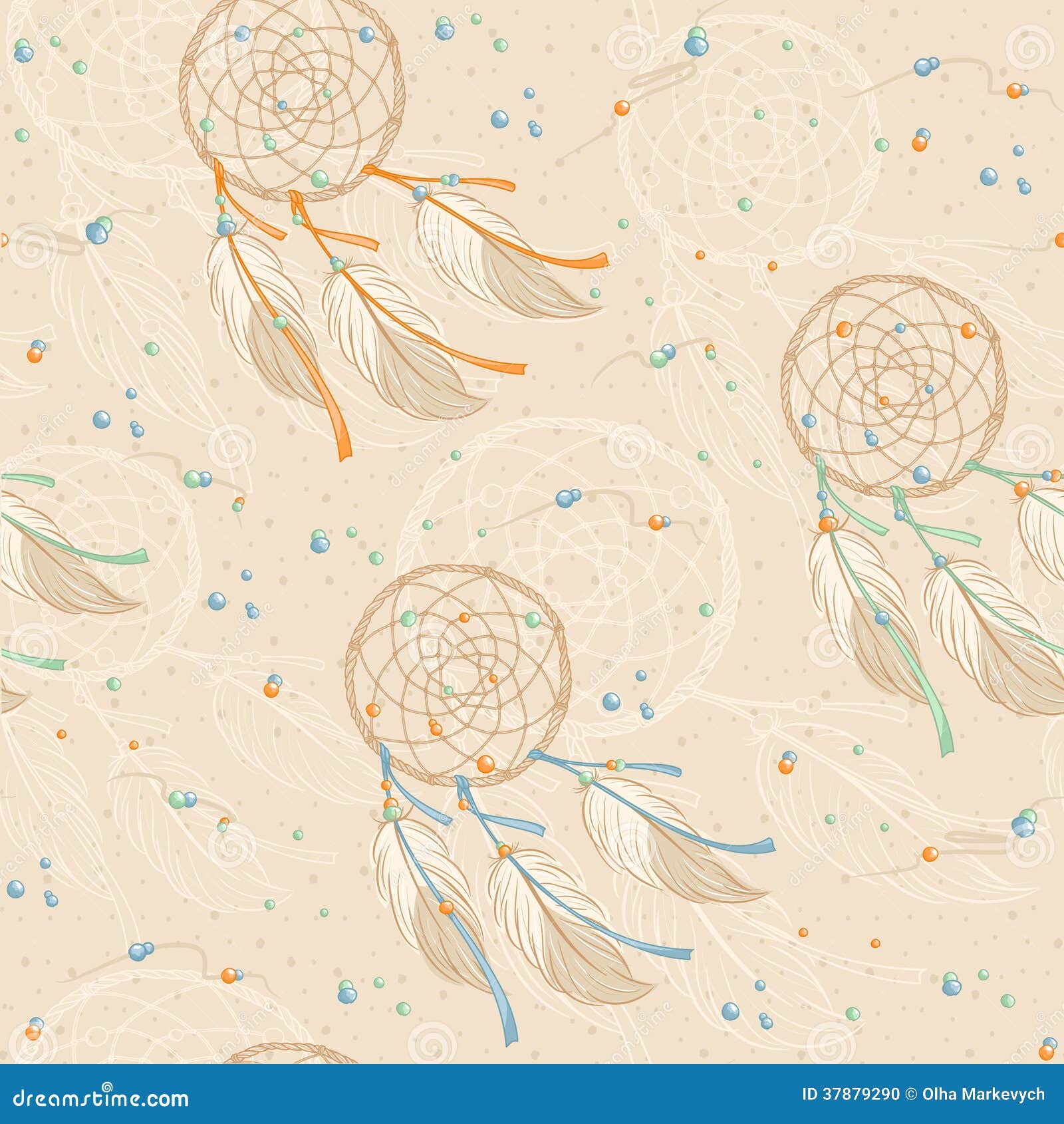 Dreamcatcher pattern stock vector. Illustration of decoration - 37879290