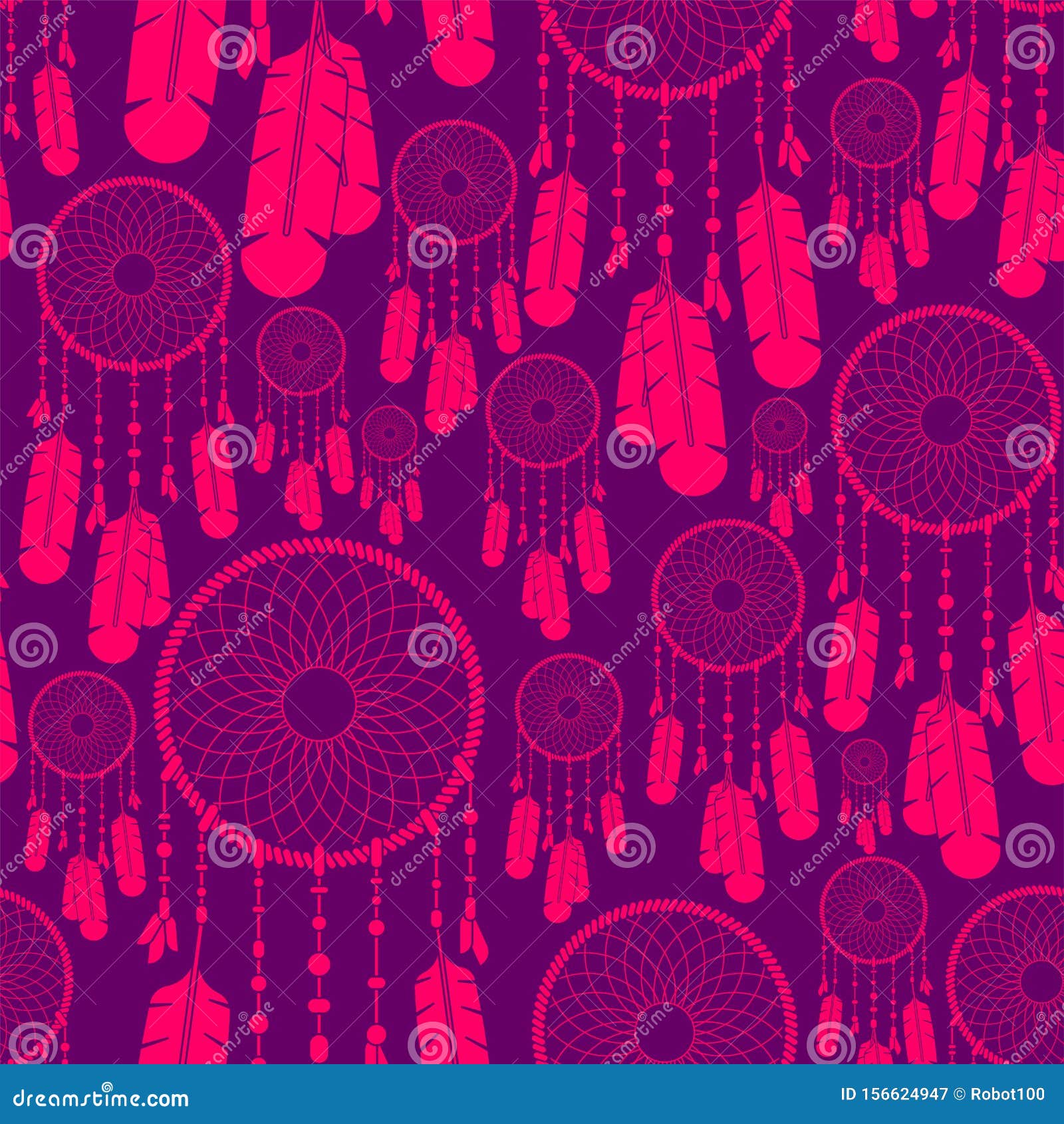 Dreamcatcher Pattern Seamless. Dream Catcher Background Stock Vector ...