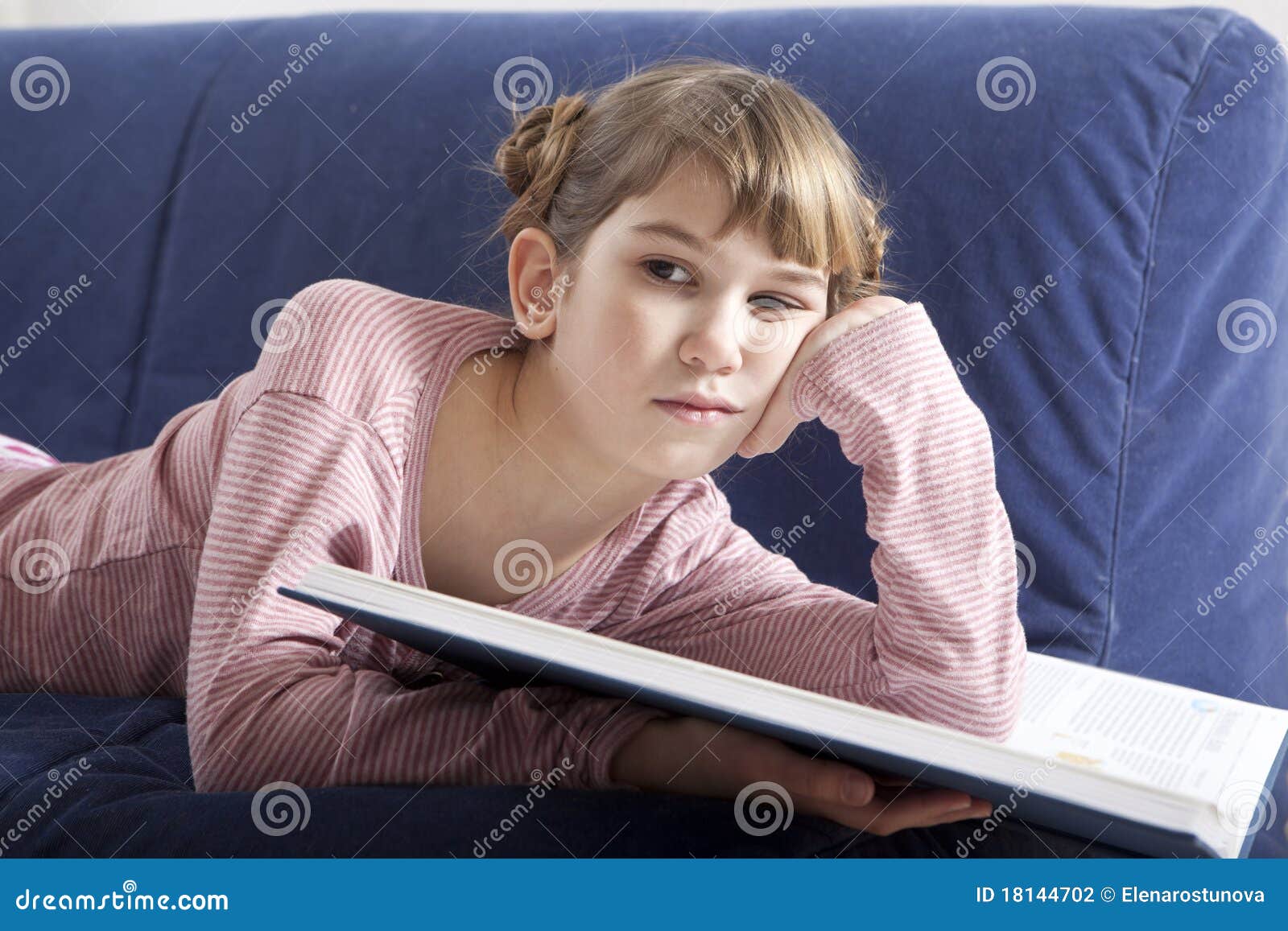 Dreamer stock photo. Image of schoolgirls, laying, brown - 18144702