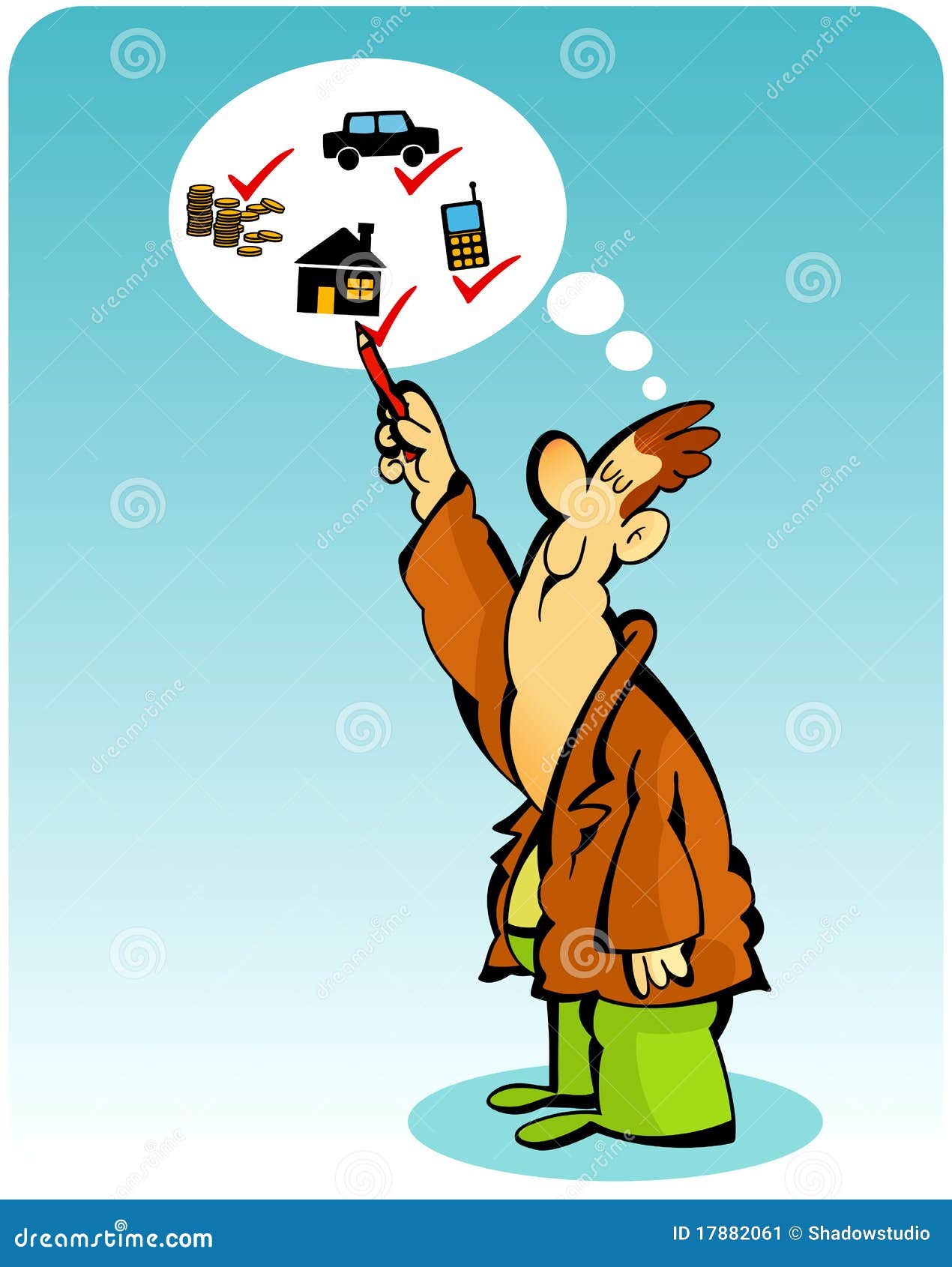 Dreamer man stock vector. Illustration of cross, icon - 17882061