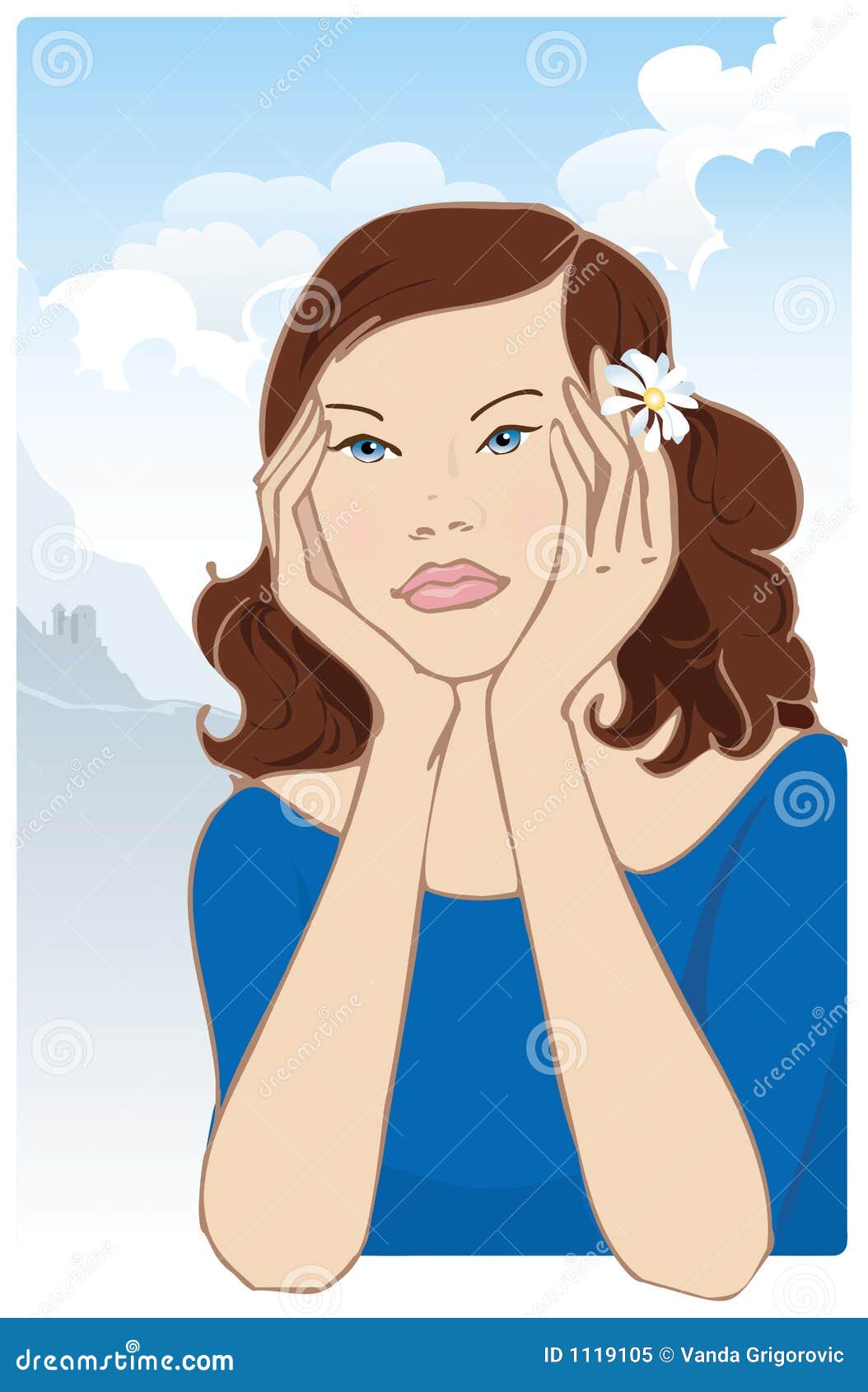 Day Dreaming Portrait Stock Illustrations – 154 Day Dreaming Portrait ...