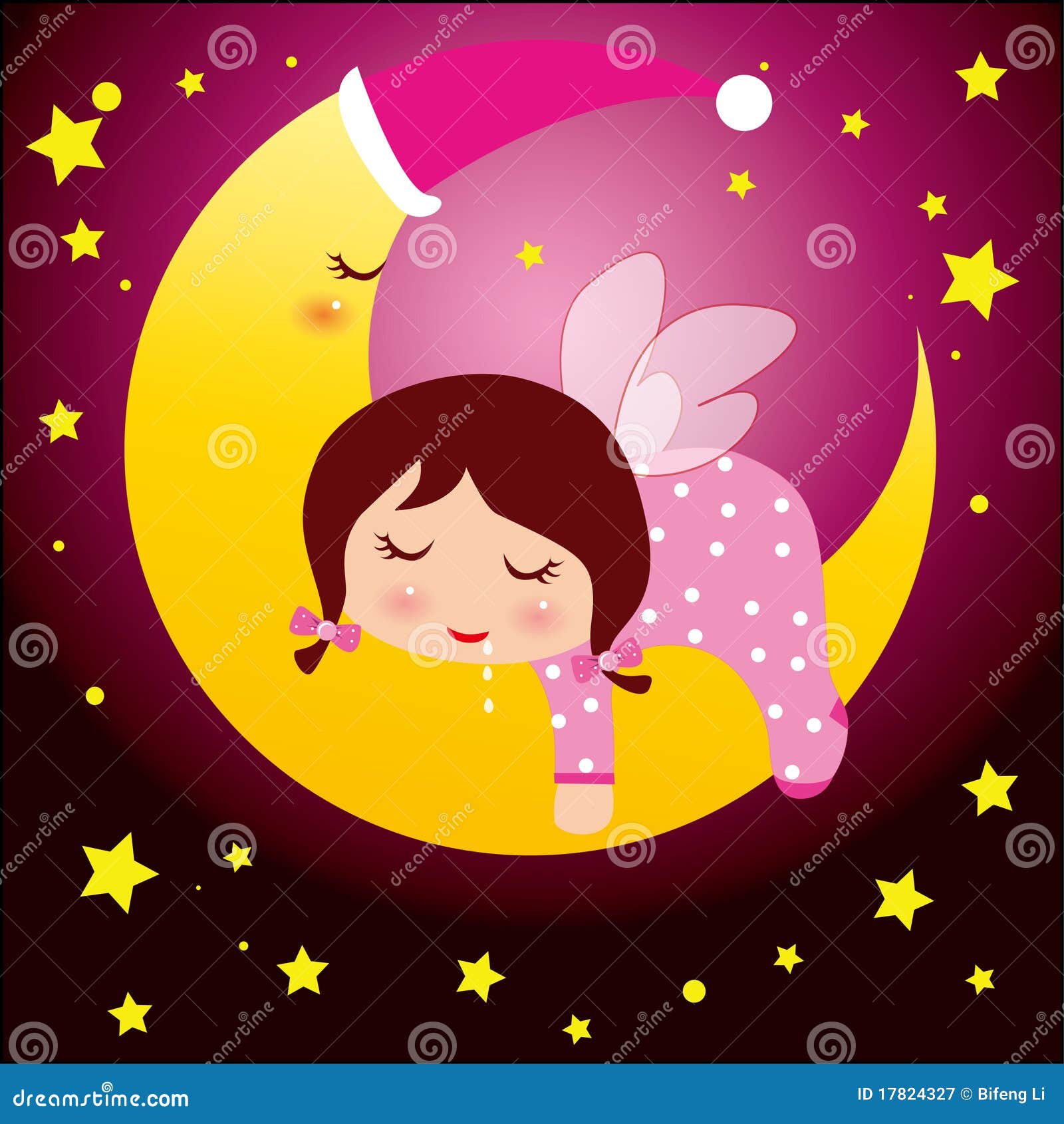 Dreaming angel stock illustration. Illustration of quilt - 17824327
