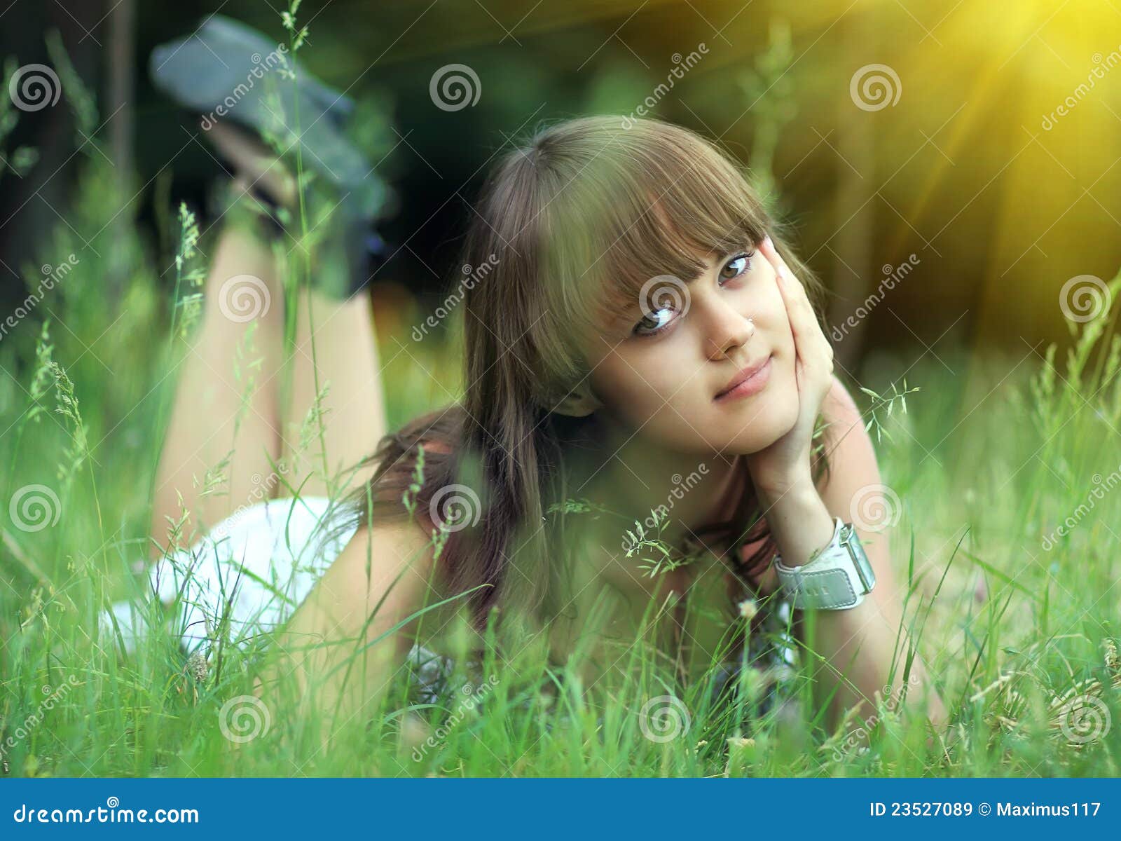 Dreaming beautiful girl stock image. Image of natural - 23527089