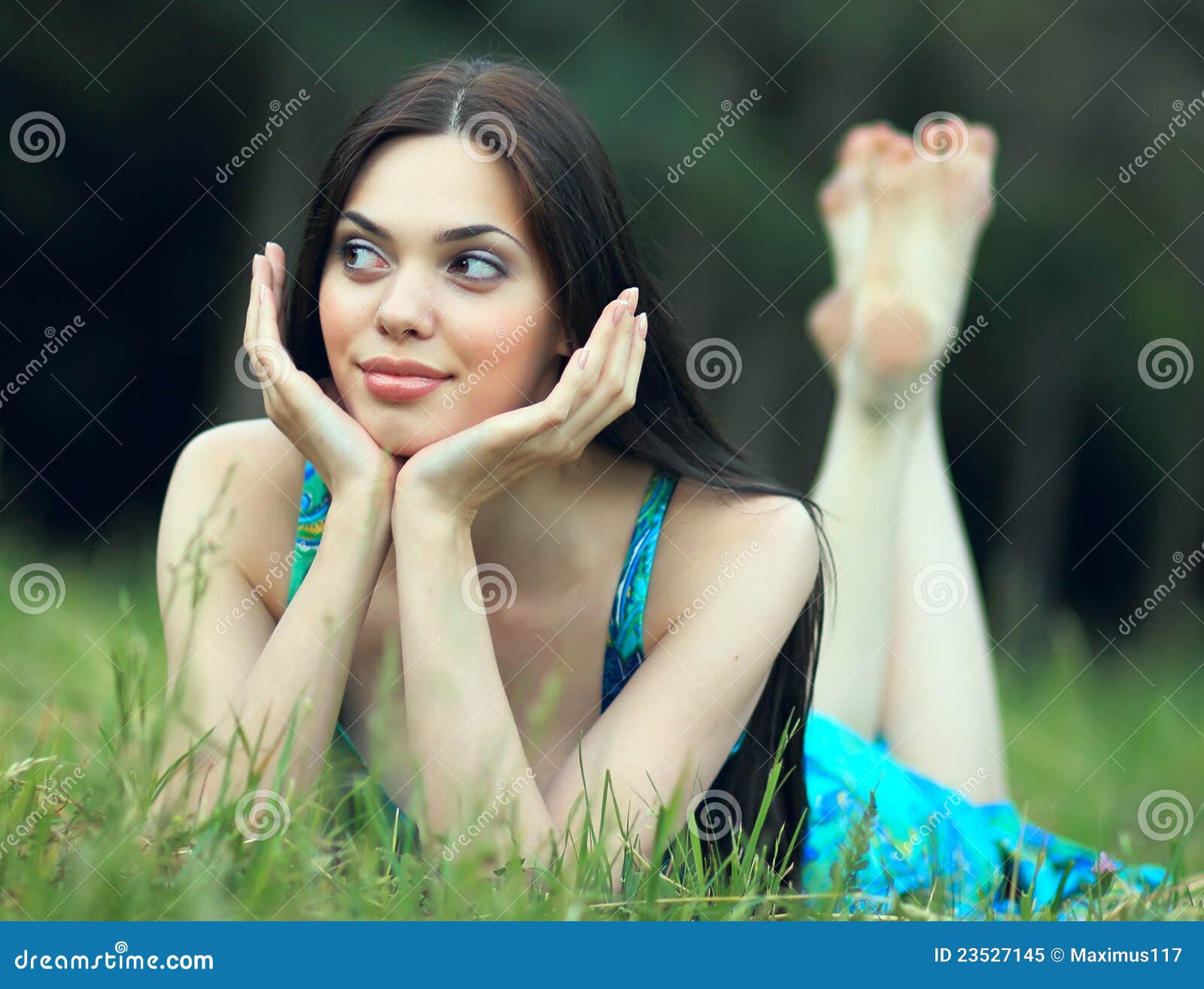 Dreaming beautiful girl stock image. Image of girl, hair - 23527145