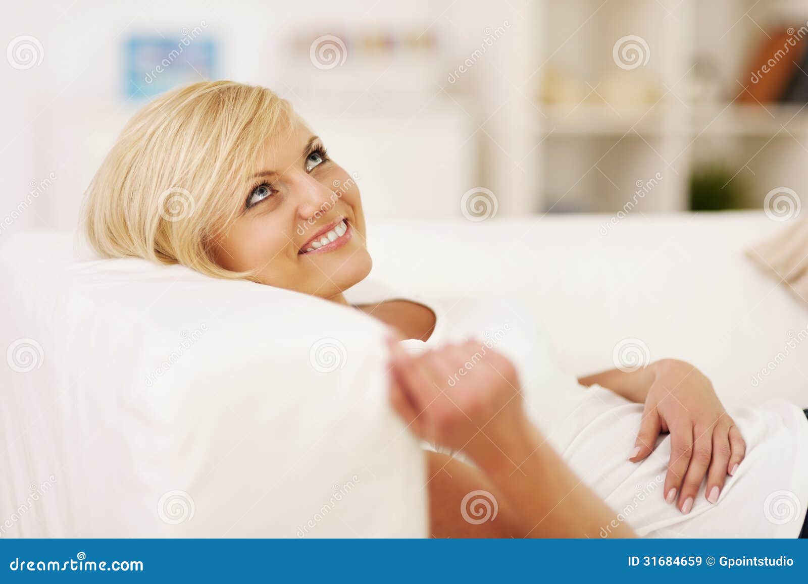 Dreaming Beautiful Lady Is Thinking About Her Choice Of Sport Activity ...