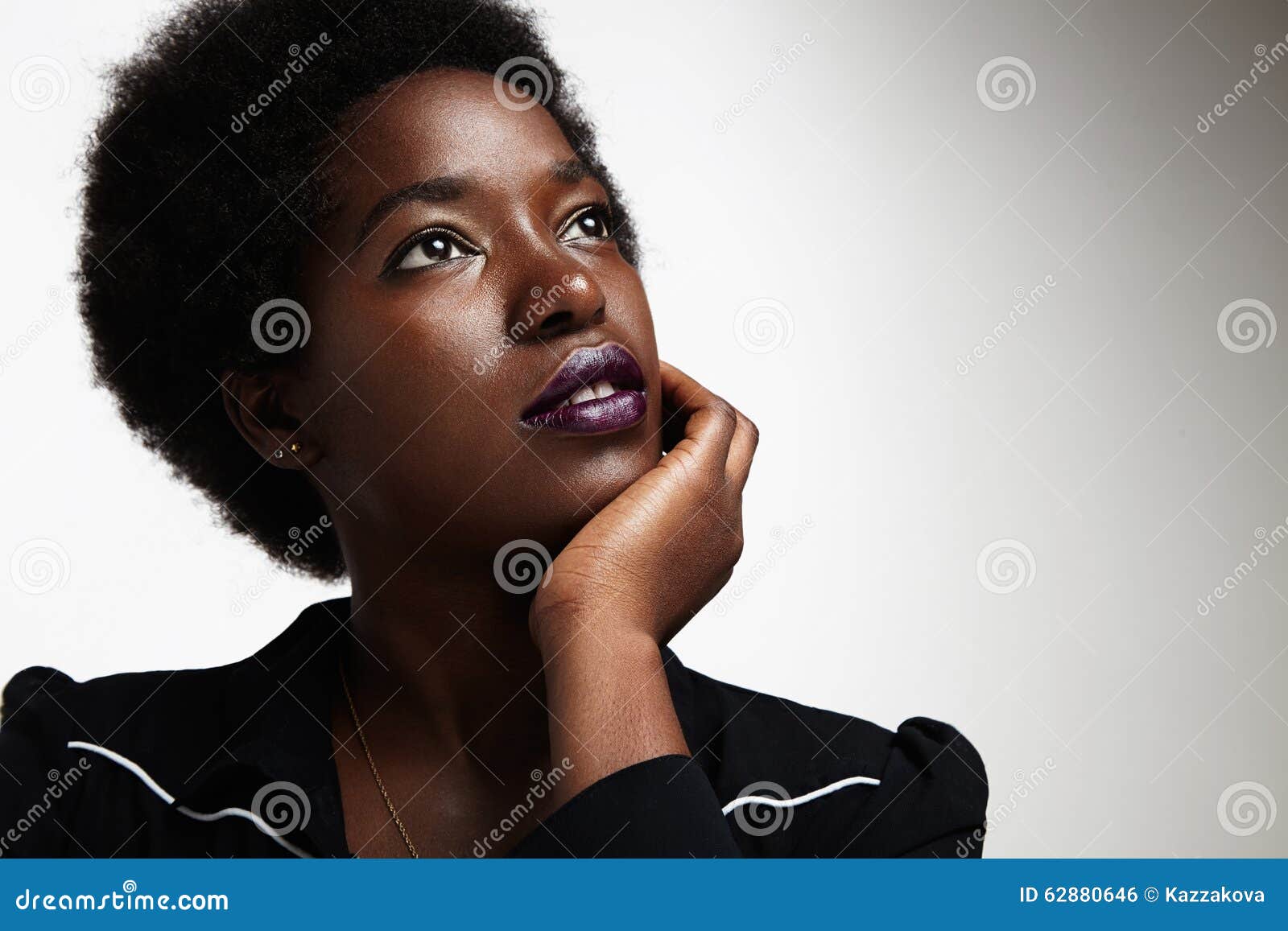 Dreaming black woman stock photo. Image of adult, dreamy - 62880646