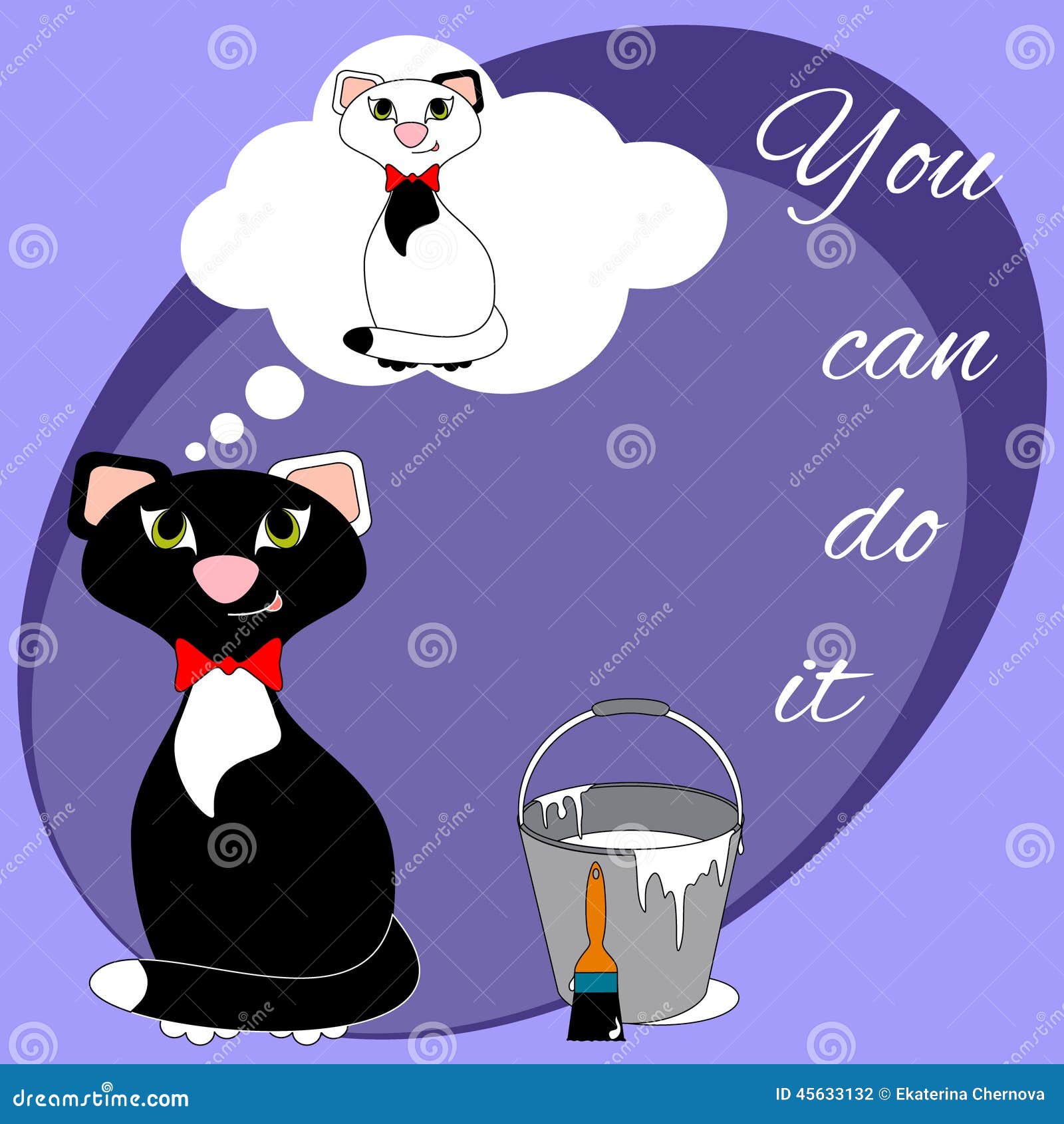 Dreaming cartoon cat stock vector. Illustration of idea - 45633132