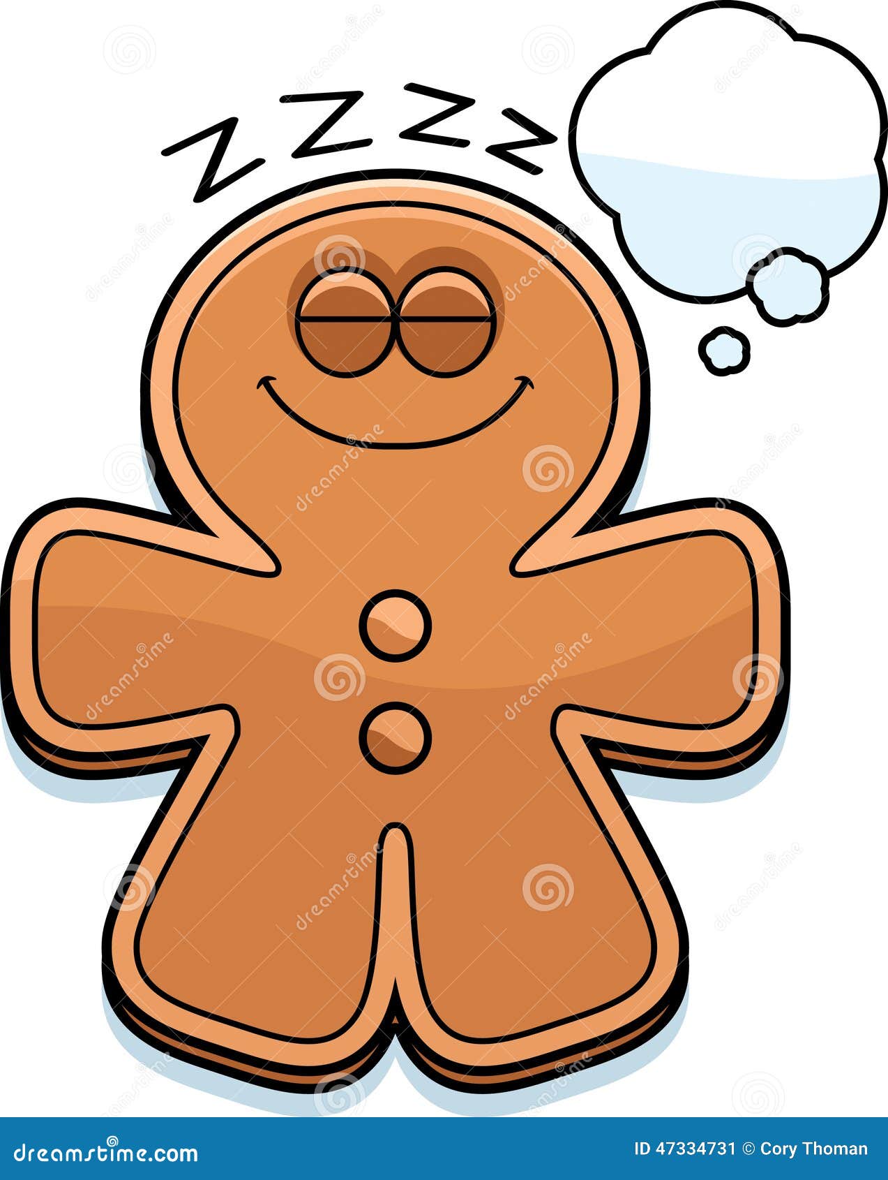 Dreaming Cartoon Gingerbread Man Stock Vector - Illustration of ...