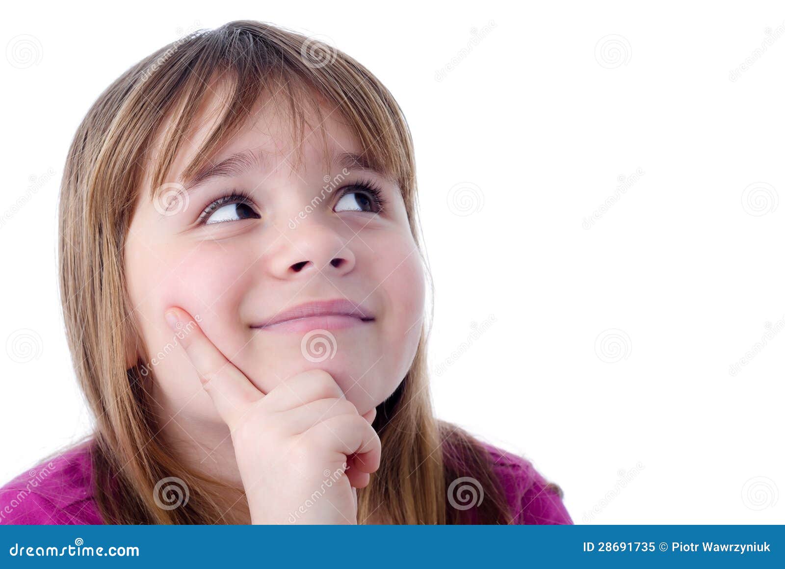 Dreaming Child Girl Portrait Stock Image - Image of face, fashion: 28691735