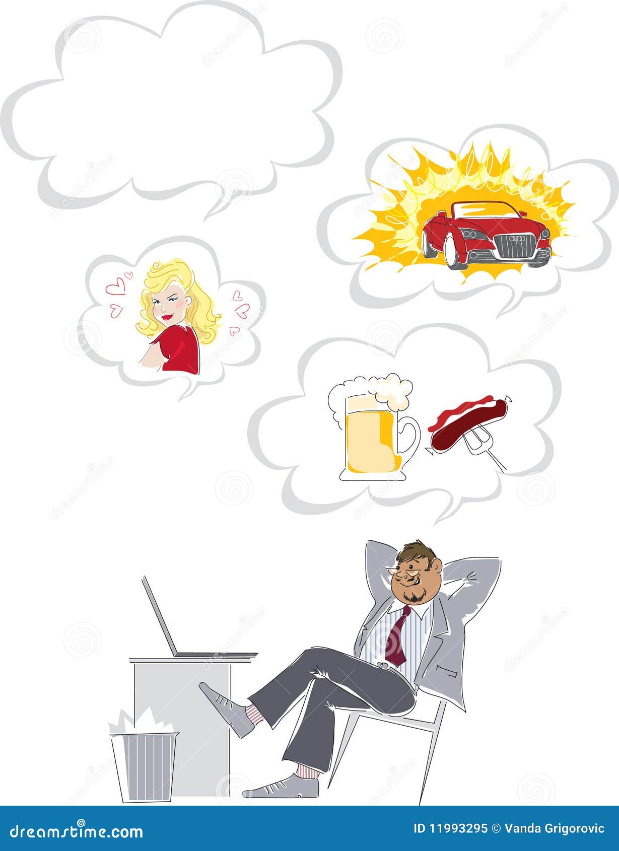 Dreaming Of Favorite Things Cartoon Vector | CartoonDealer.com #11993295